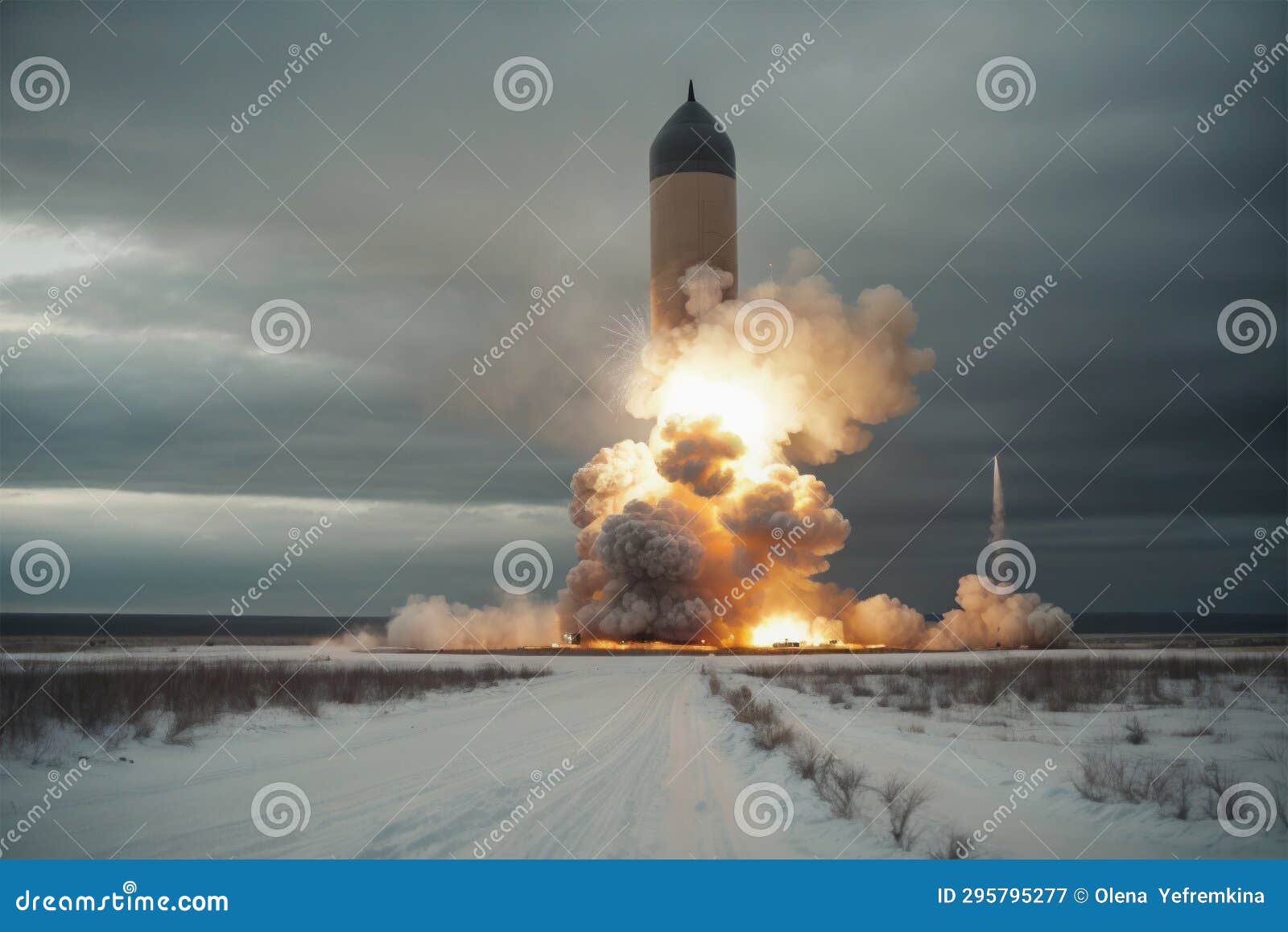 Launch, Take-off of a Huge Rocket, Testing of Nuclear Weapons in a ...