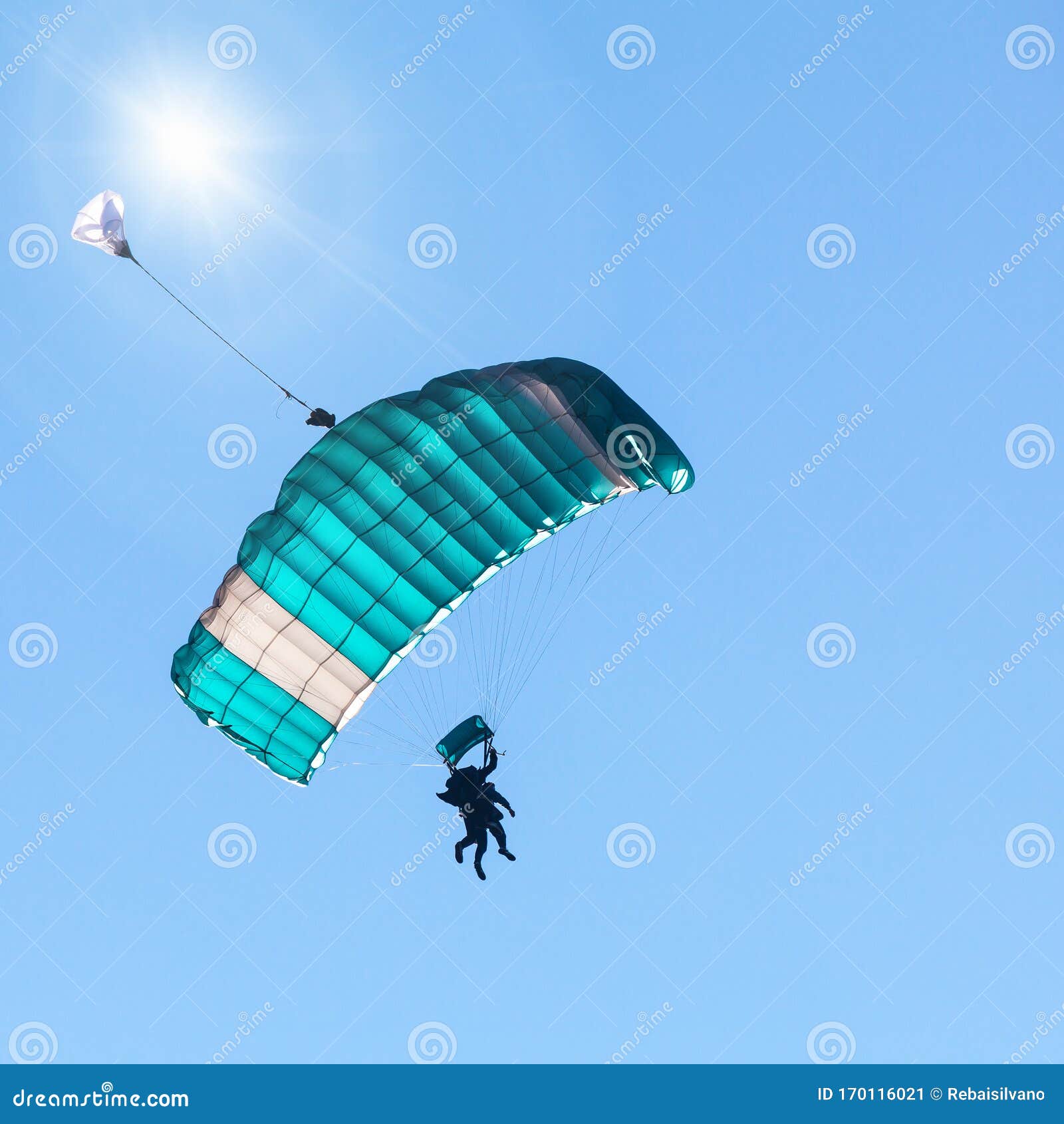 Launch with Tandem Parachute Stock Image - Image of sportsman, freedom ...