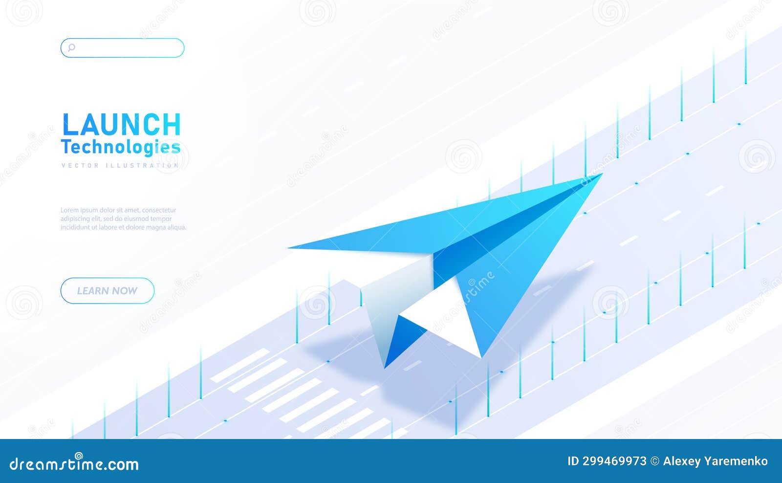 Launch of Technologies White Poster Vector Stock Illustration ...