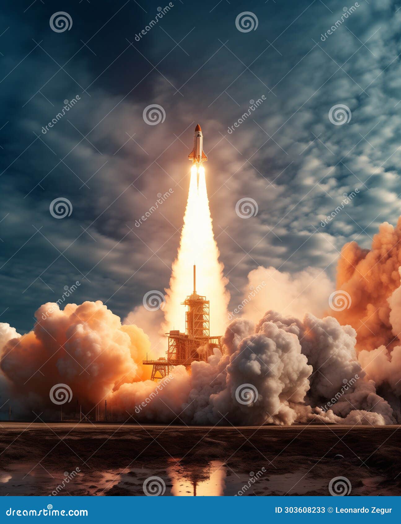 Launch Tower Taking Off A Space Shuttle At NASA Royalty-Free Stock ...
