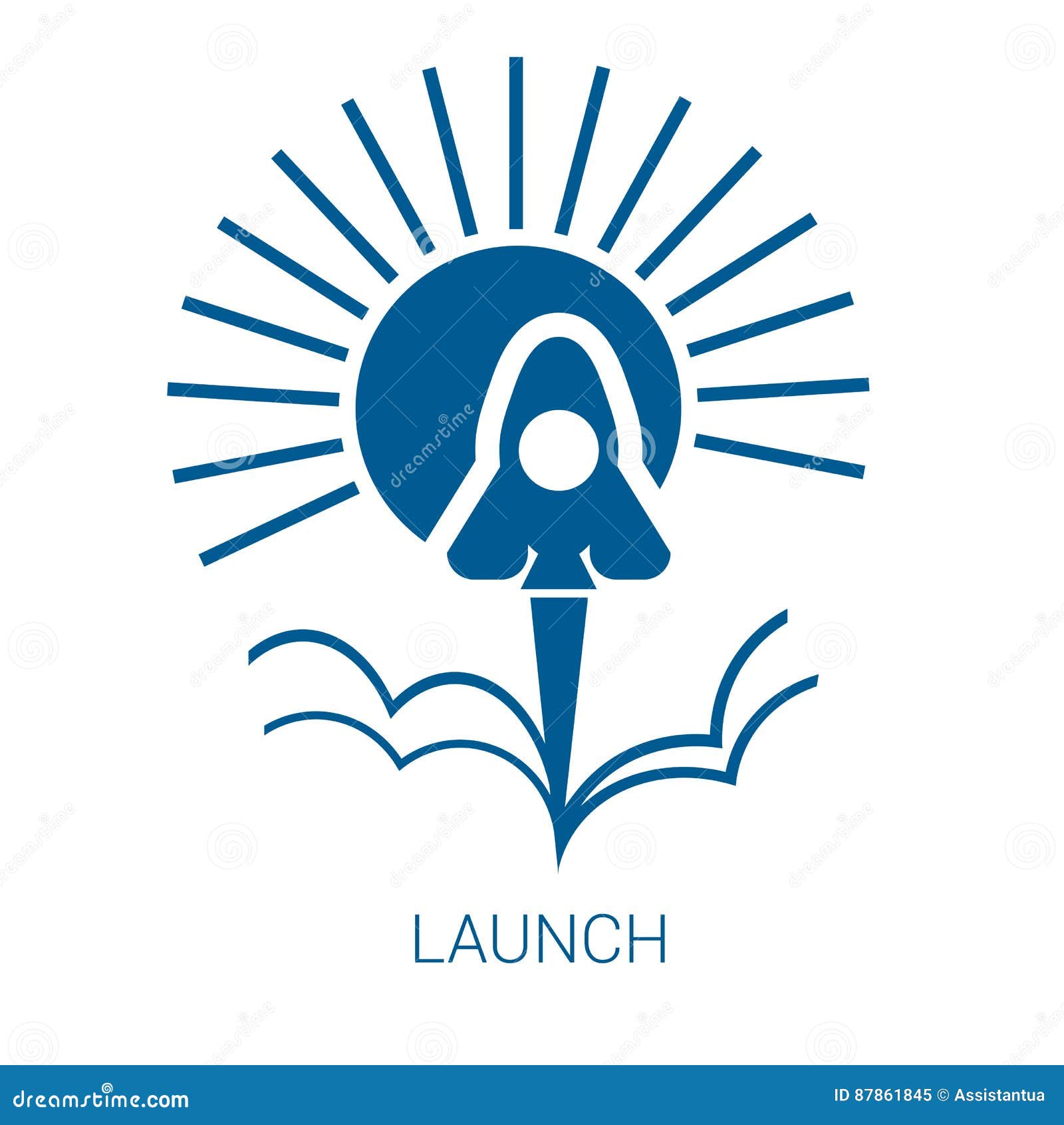 Launch Vector Blue Flat Icon Stock Vector - Illustration of boost, flat ...