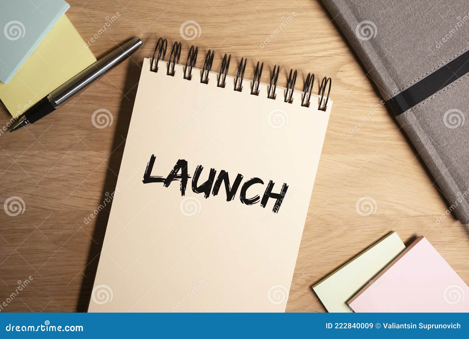 Launch Word on Planner Paper on Office Desk Background Stock Image ...