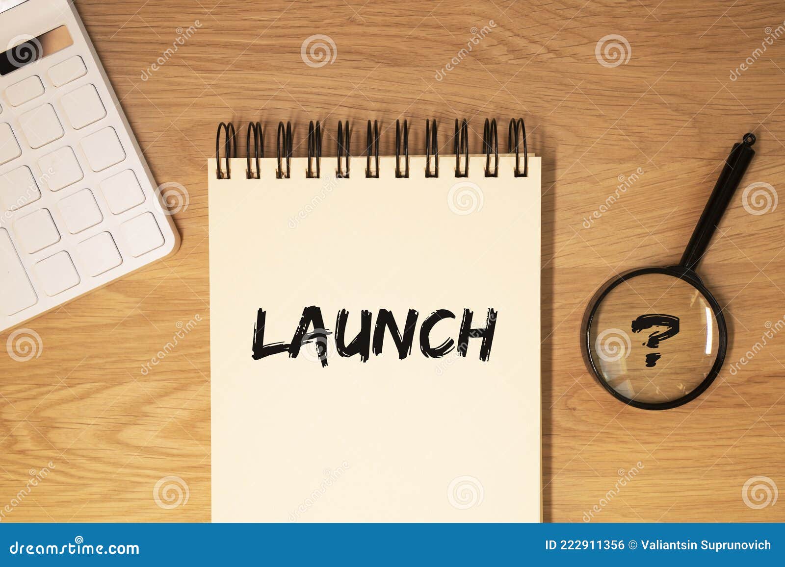 Launch Word on Planner on Wooden Office Desk Stock Photo - Image of ...