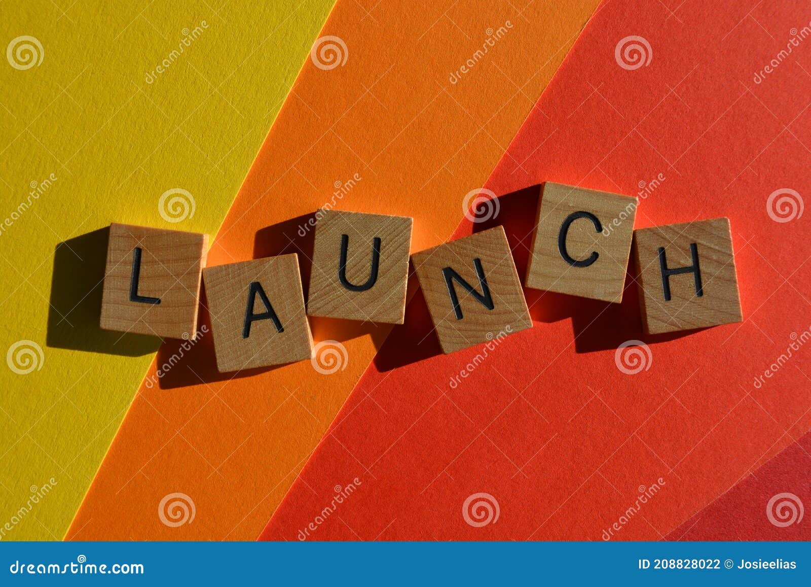 Launch Word As a Banner Heading Stock Photo - Image of originate ...