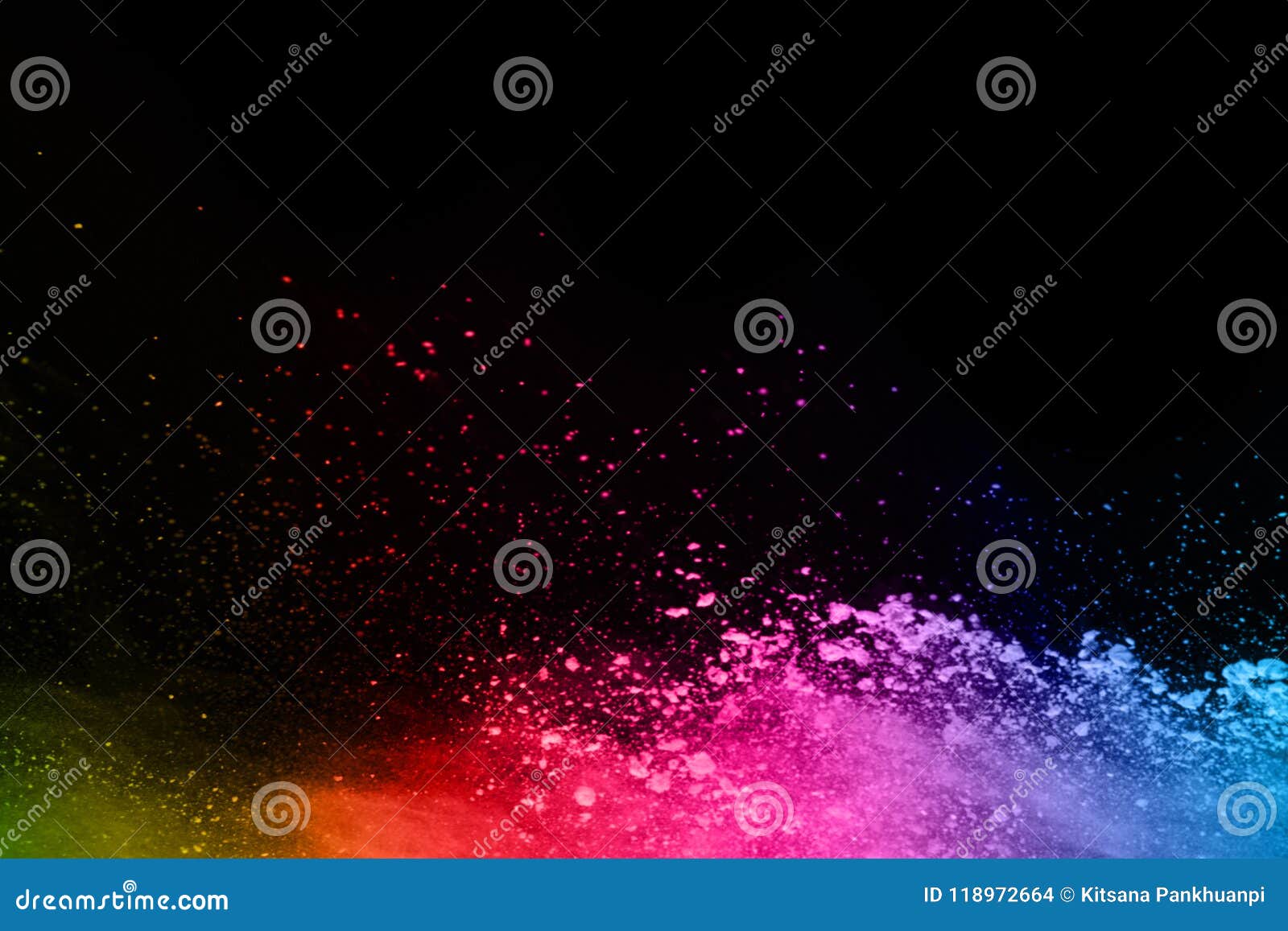Colorful Powder Explosion on Black Background. Colored Cloud. Colorful ...