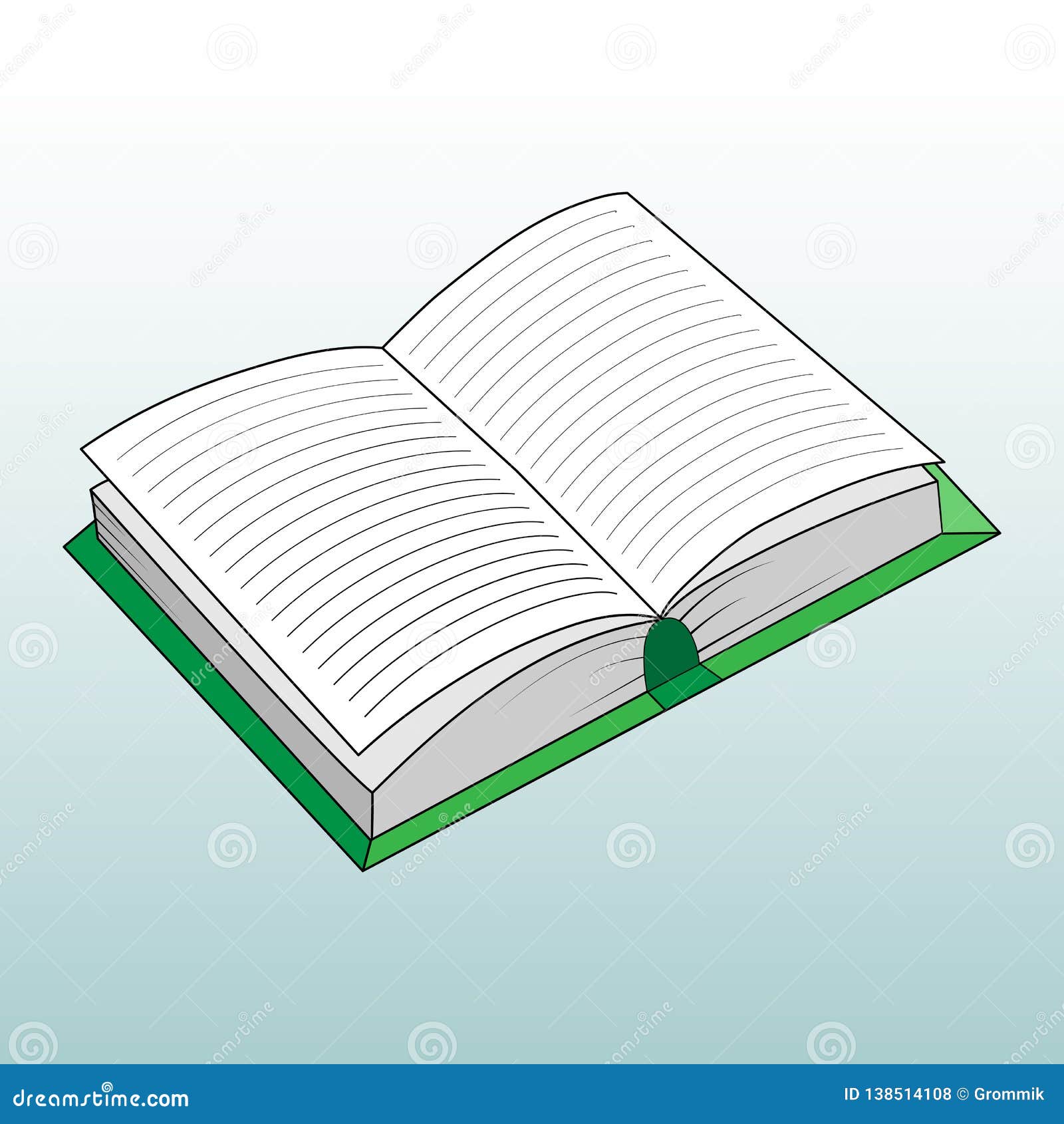 Launched Open Book, a Simple Drawing Stock Vector - Illustration of ...