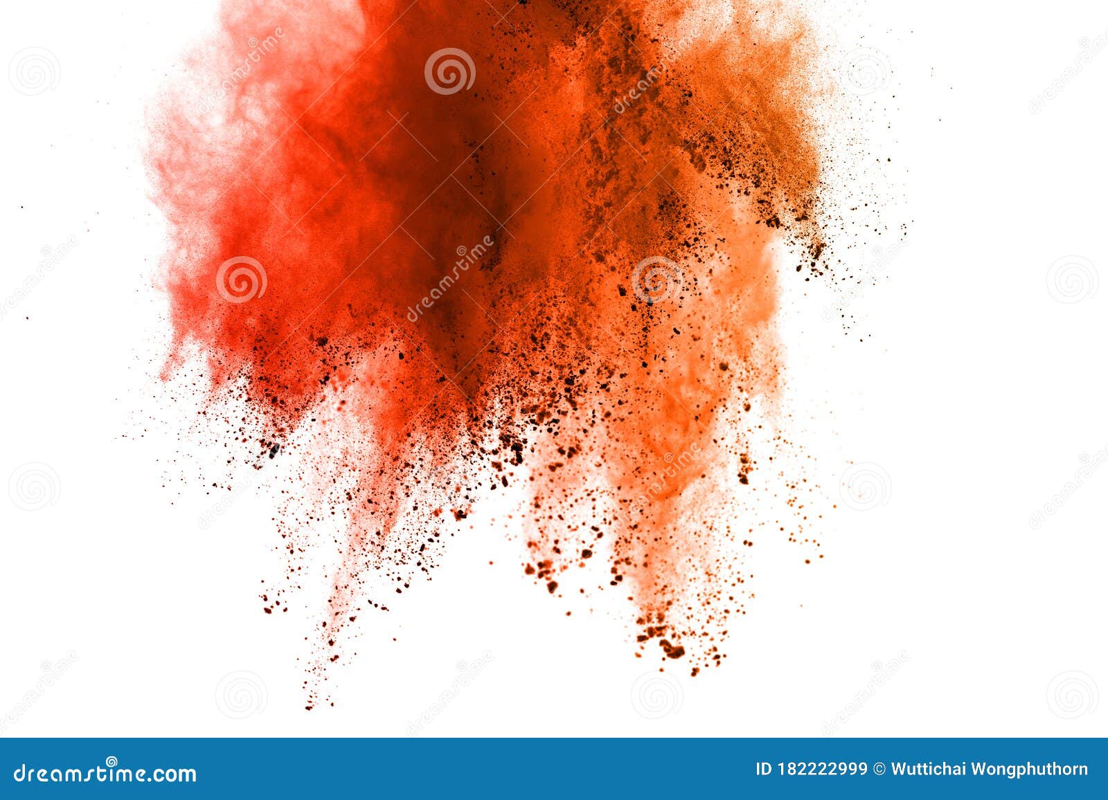 Launched Orange Powder on White Background Stock Image - Image of cloud ...