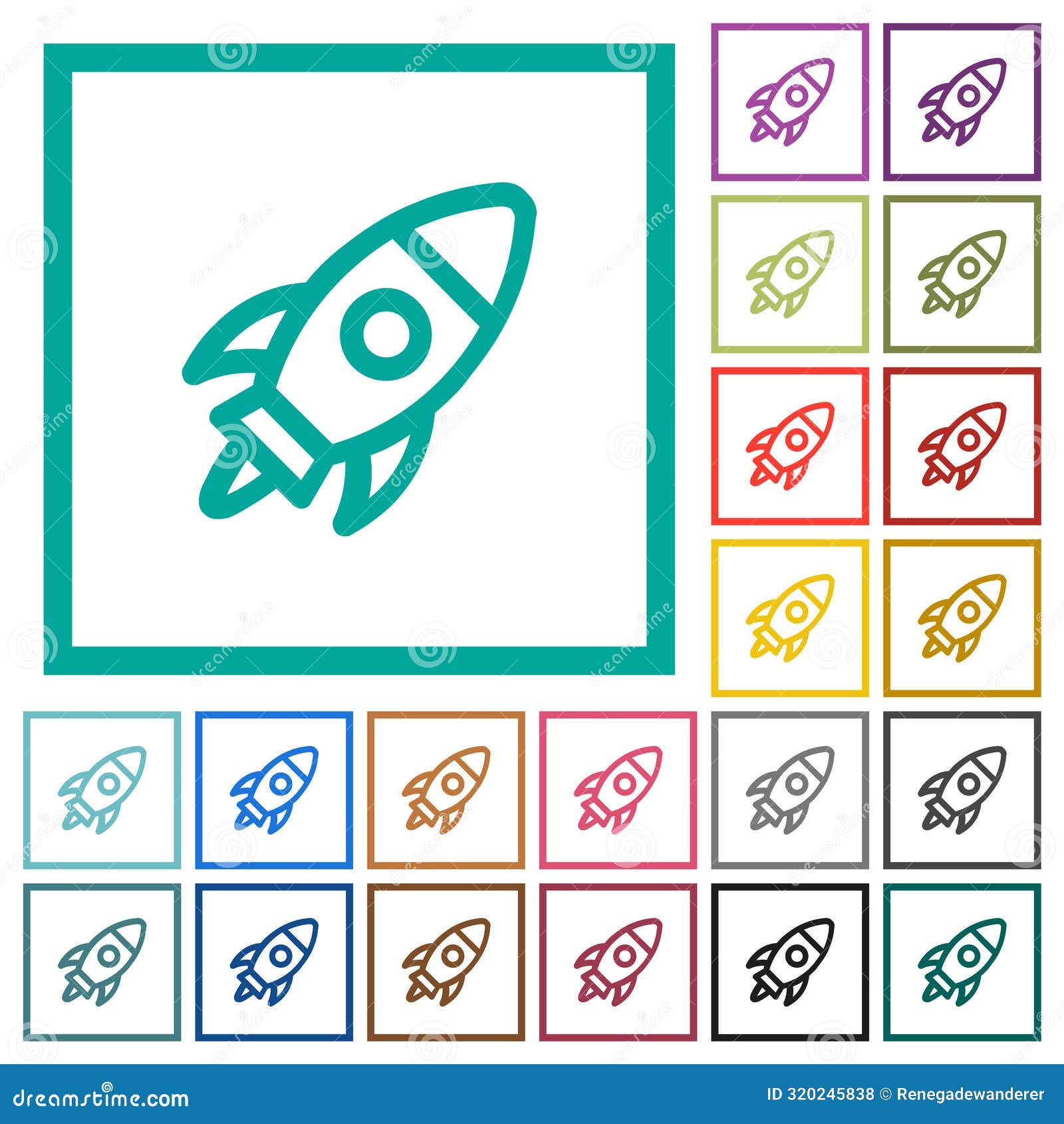 Rocket Outline For Coloring Book Template, Rocket Illustration For Kid ...