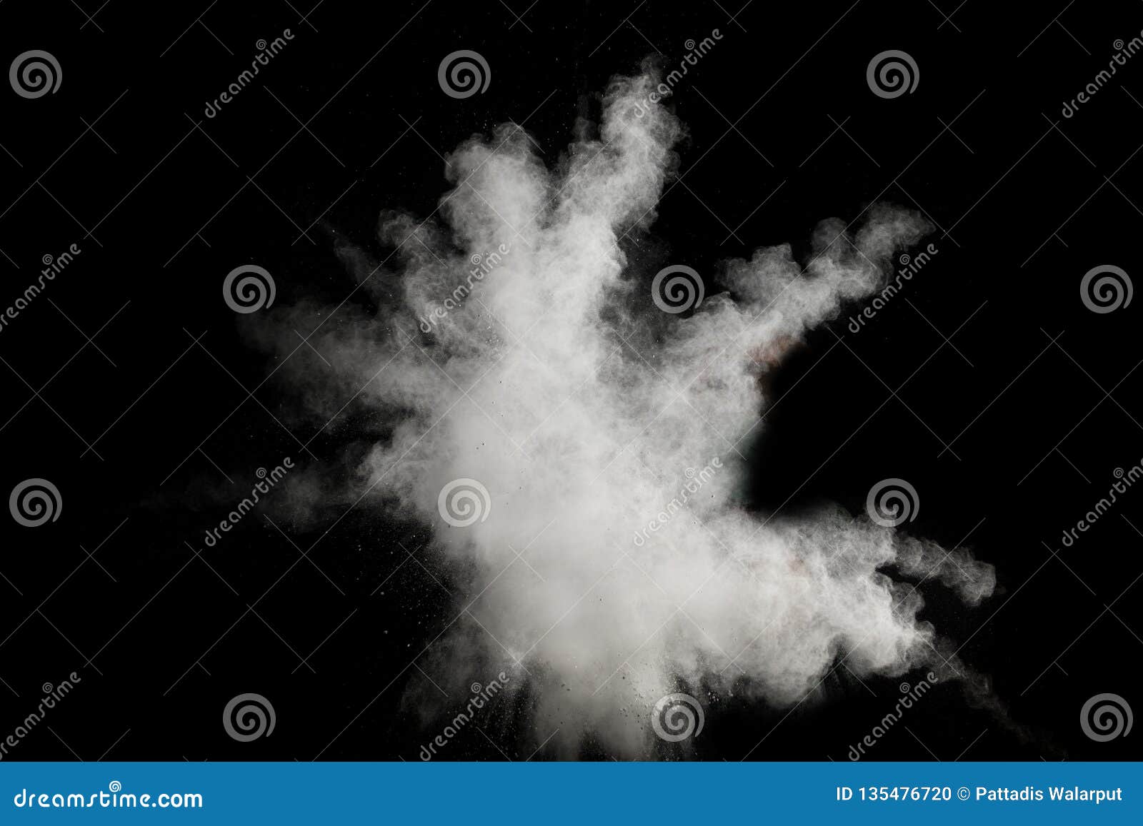 White Dust Particles Splashing on Black Background. Stock Photo - Image ...