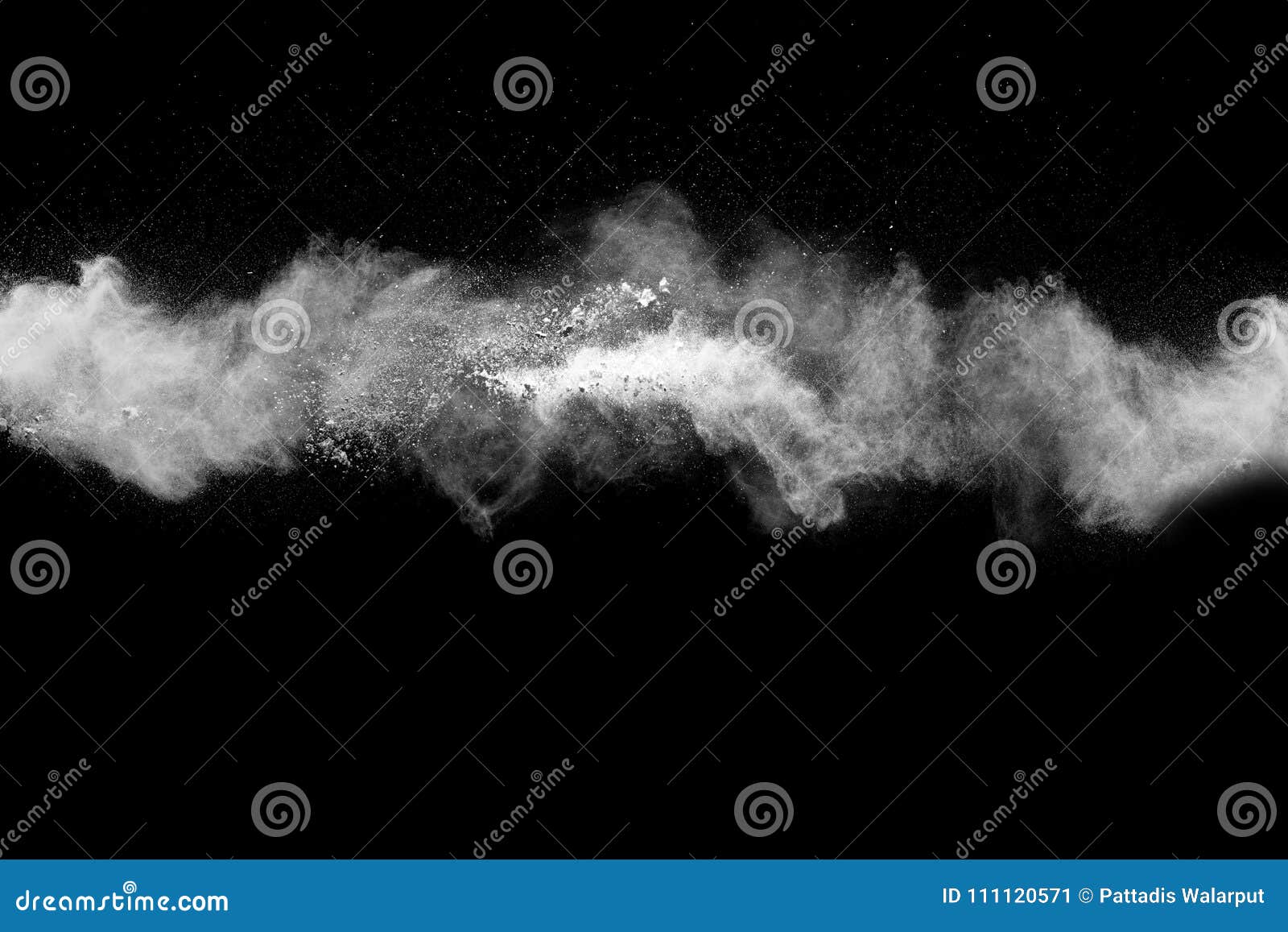 Launched White Particle Splash On Black Background. Stock Image ...