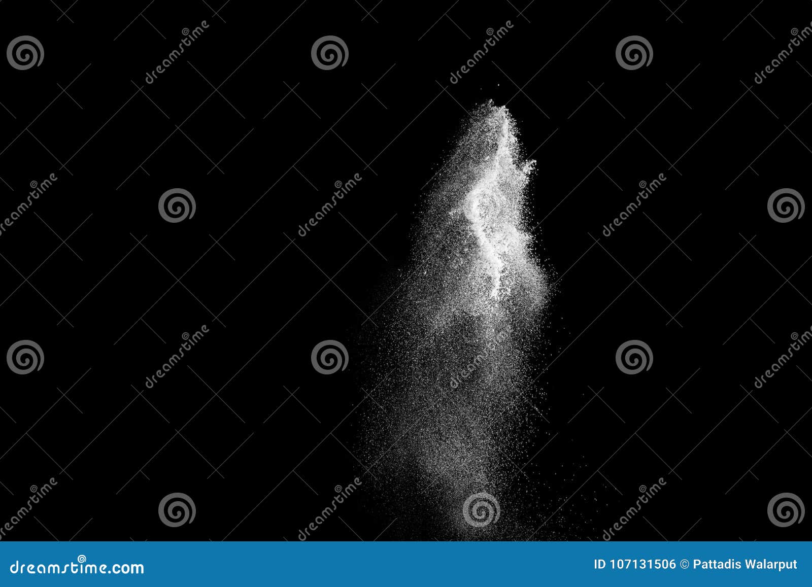 Launched White Particle Splash On Black Background. Royalty-Free Stock ...