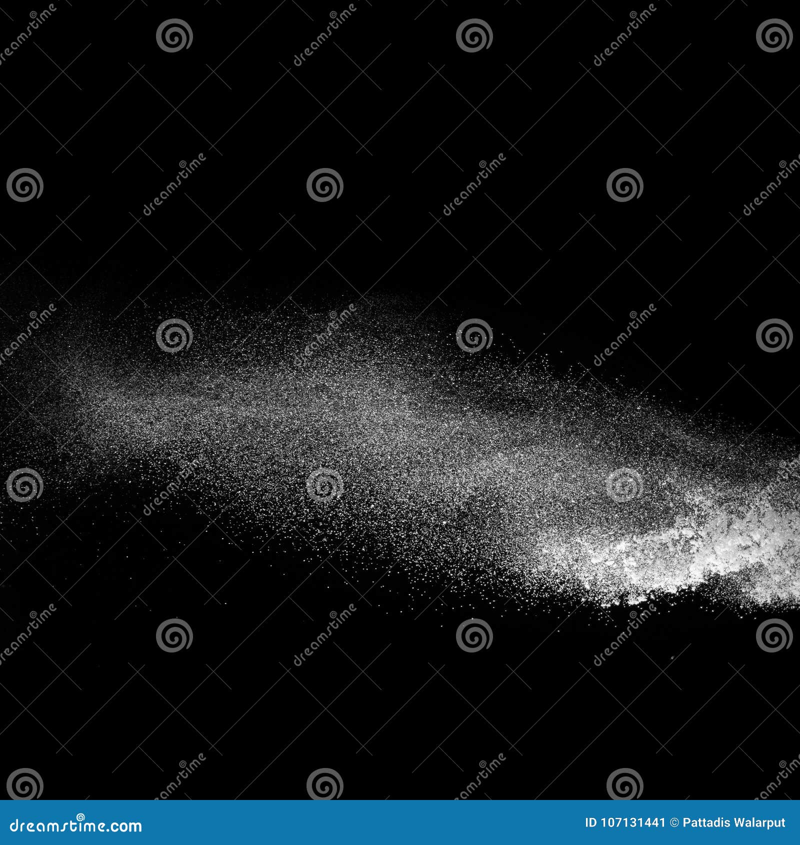 Launched White Particle Splash On Black Background. Royalty-Free Stock ...