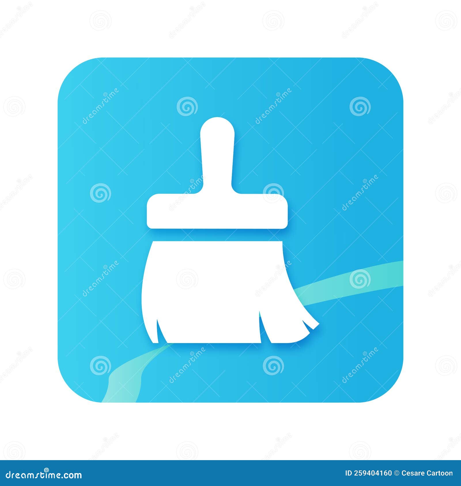 Cartoon button cleaner stock vector. Illustration of broom - 259404160