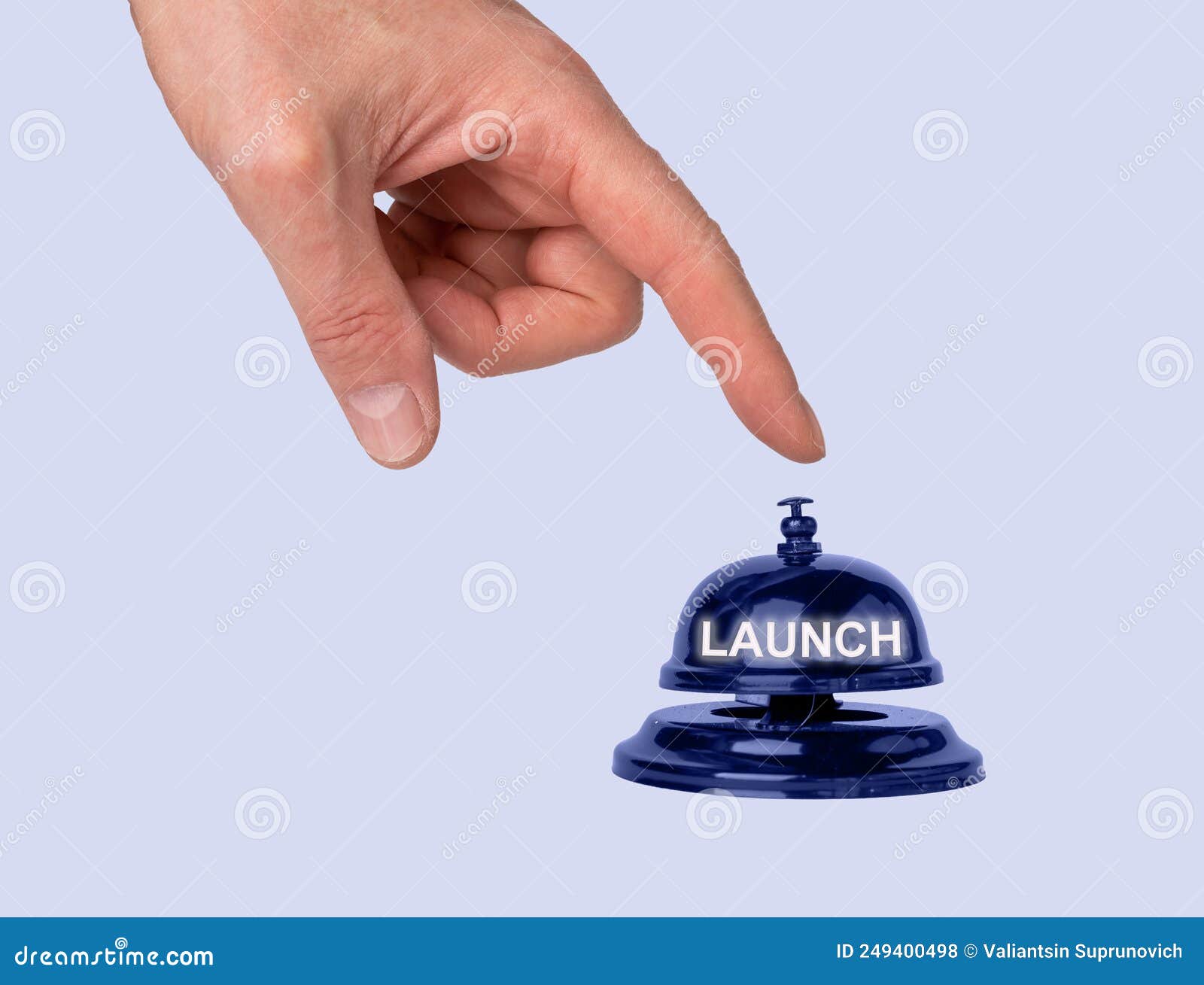 Launching Abstract Project Concept, Pressing Start Button Stock Photo ...