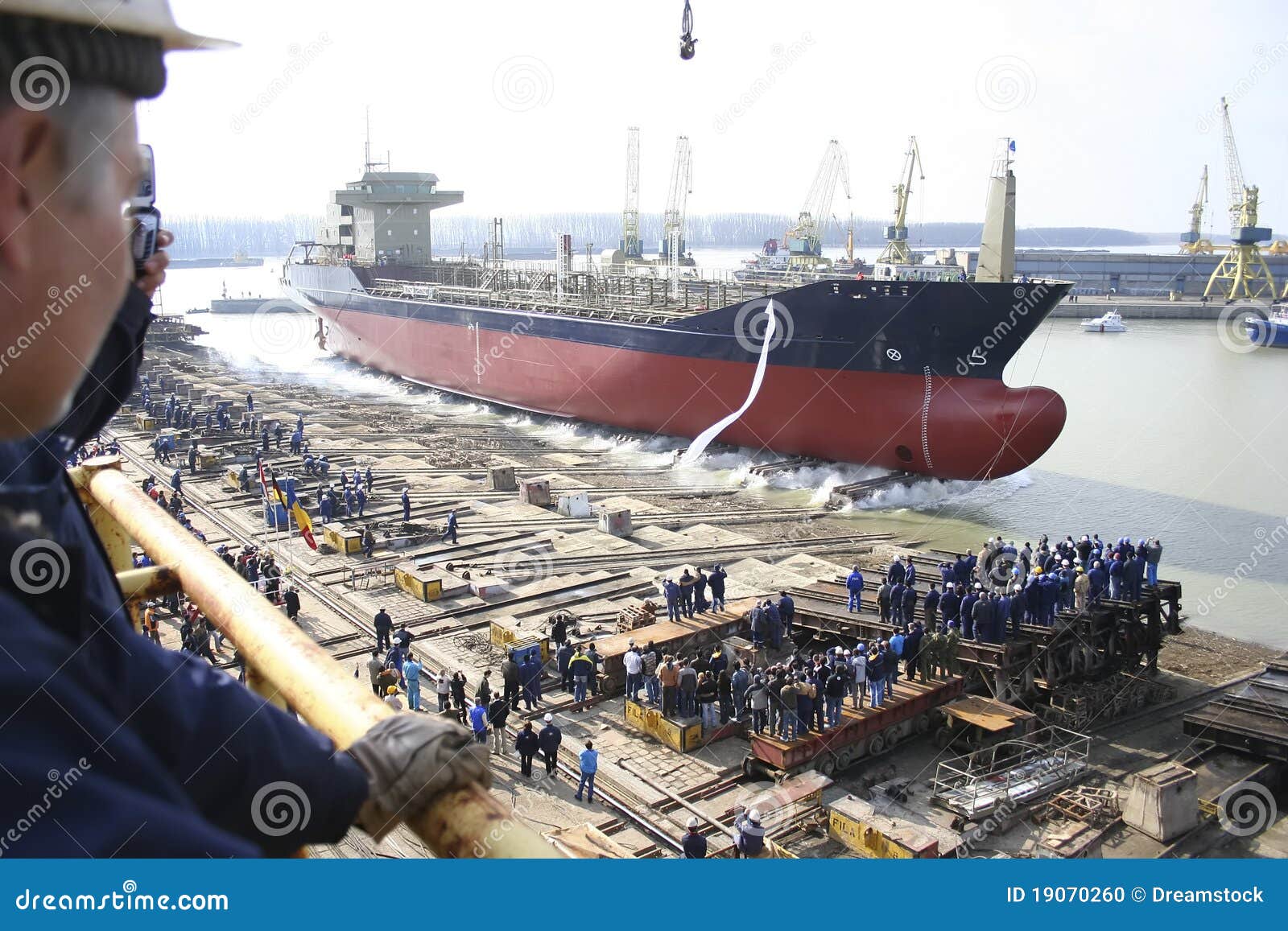 Launching Ceremony of a Ship Editorial Image - Image of mode, container ...
