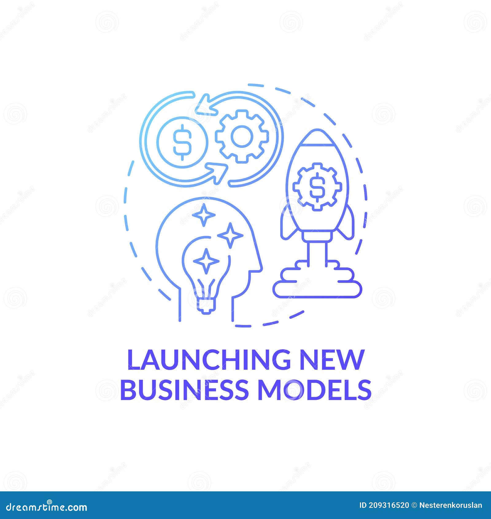 Launching New Business Models Concept Icon Stock Vector - Illustration ...