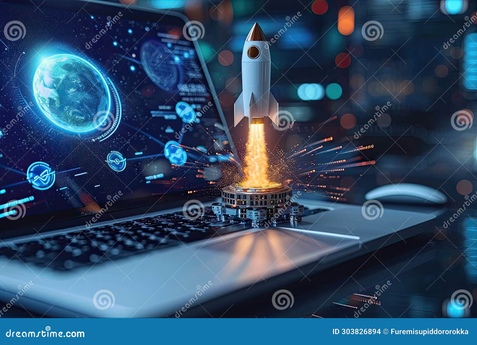 Launching New Product or Service. Technology Development Process Stock ...