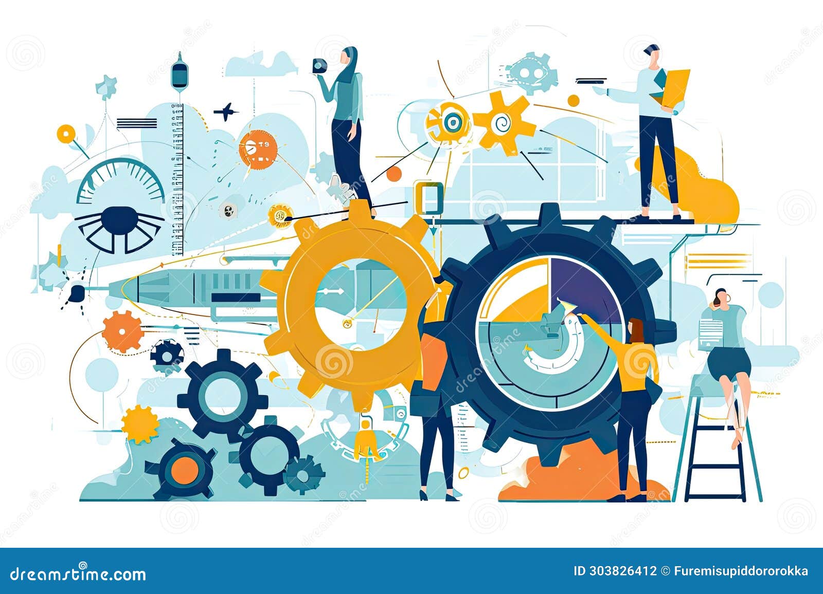 Launching New Product or Service. Technology Development Process Stock ...