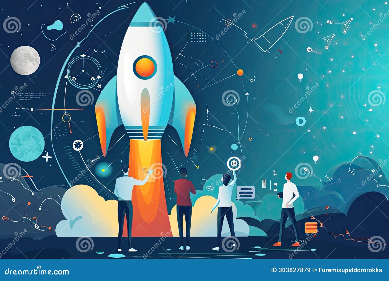 Launching New Product or Service. Technology Development Process Stock ...