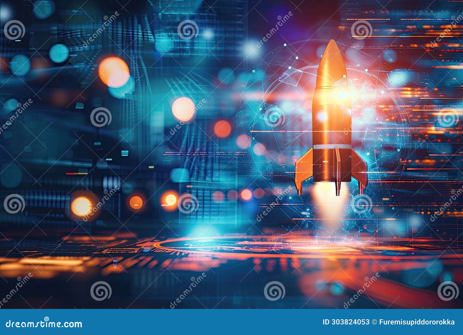 A Process Of Launching The Quadcopter Drone With Camera, Operator ...