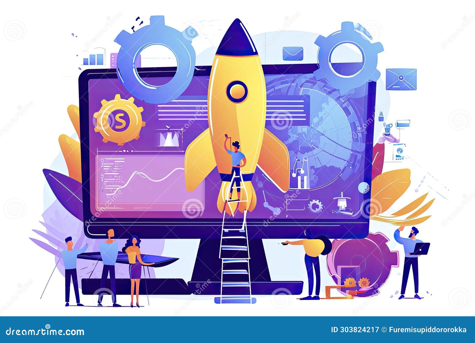 A Process Of Launching The Quadcopter Drone With Camera, Operator ...