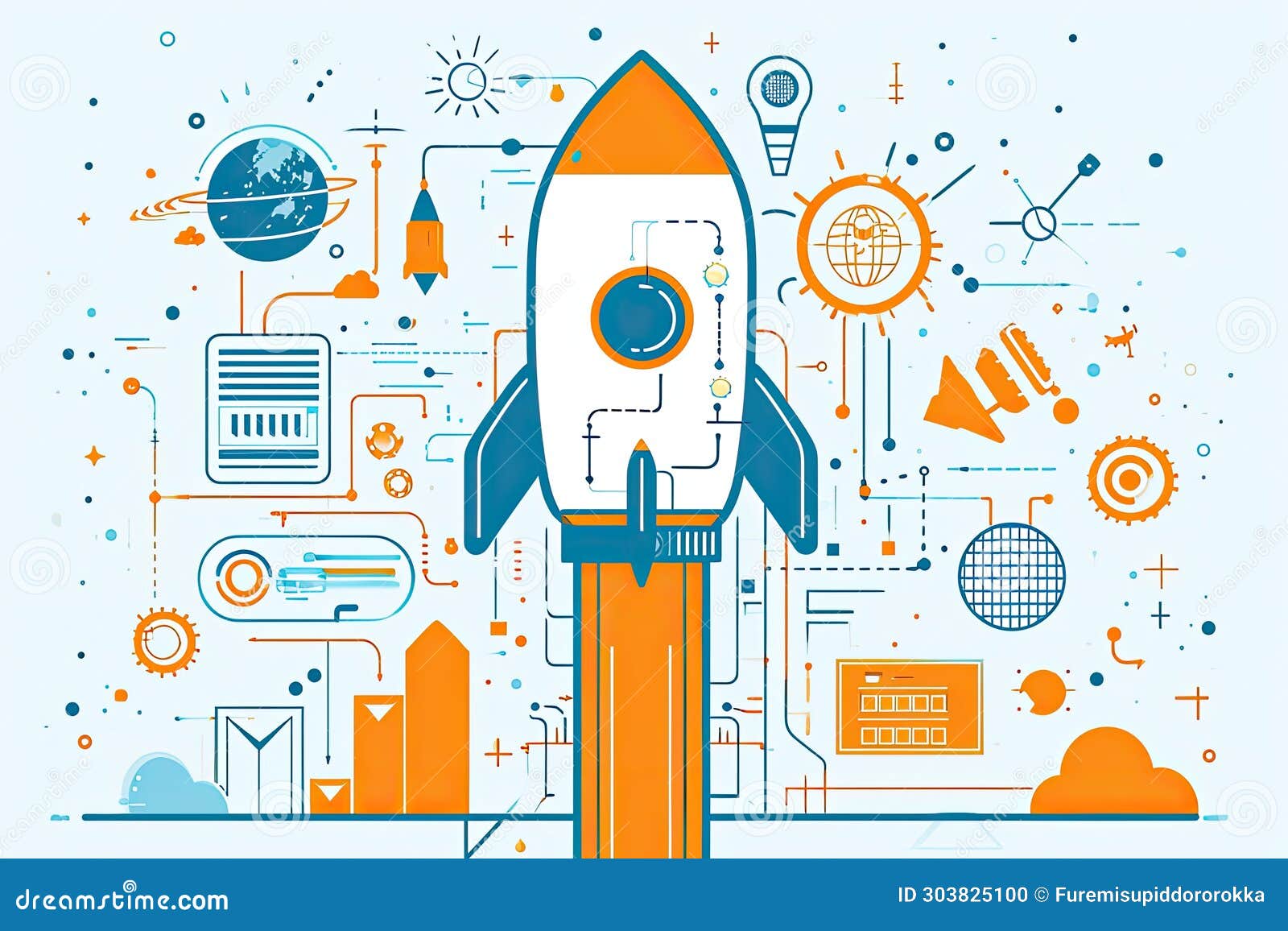 Launching New Product or Service. Technology Development Process Stock ...