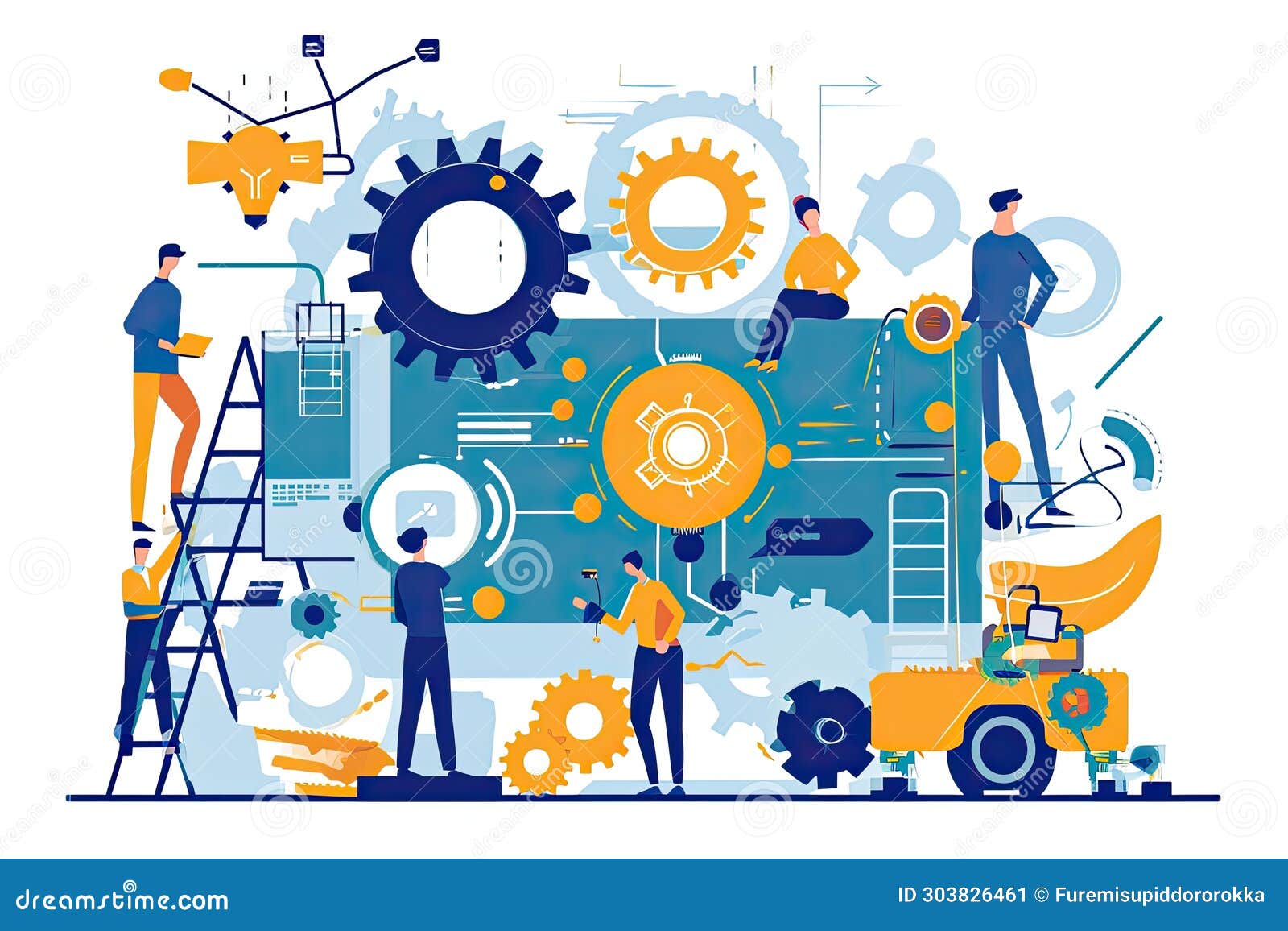 Launching New Product or Service. Technology Development Process Stock ...