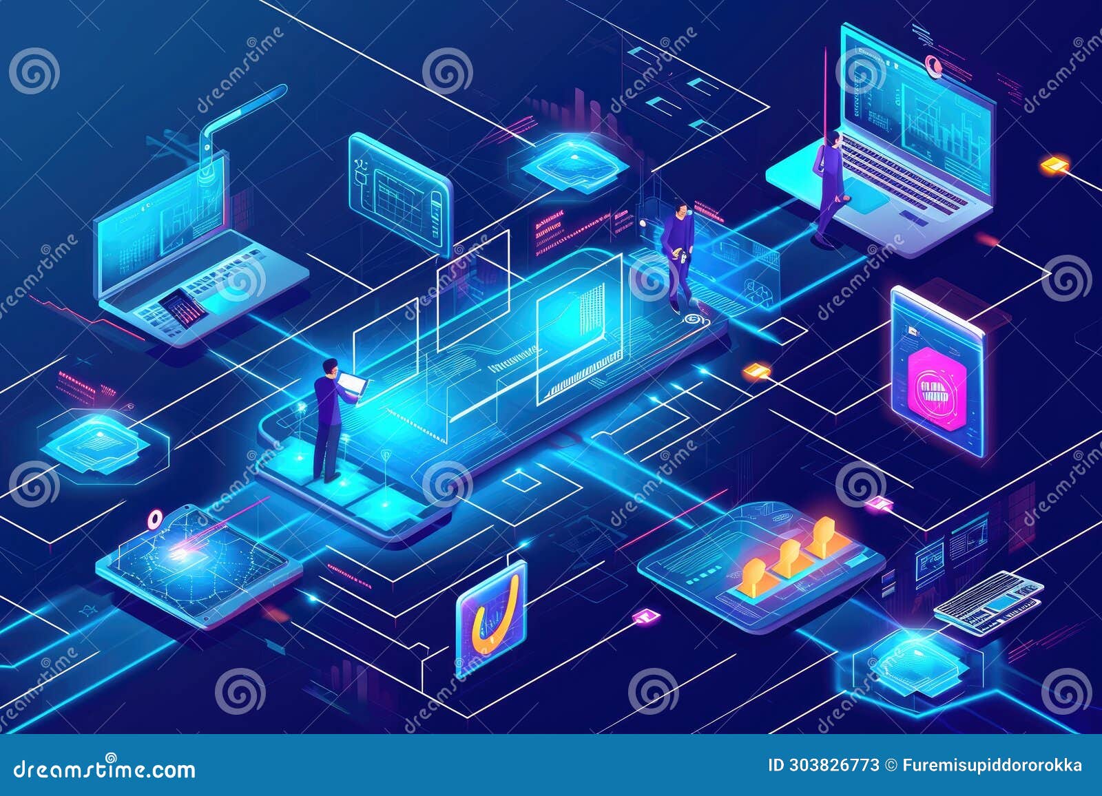 Launching New Product or Service. Technology Development Process Stock ...