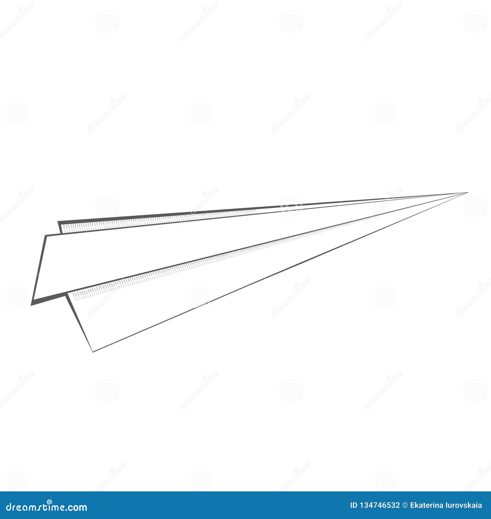 Launching a Paper Plane. Vector Paper Airplane on a White Background ...