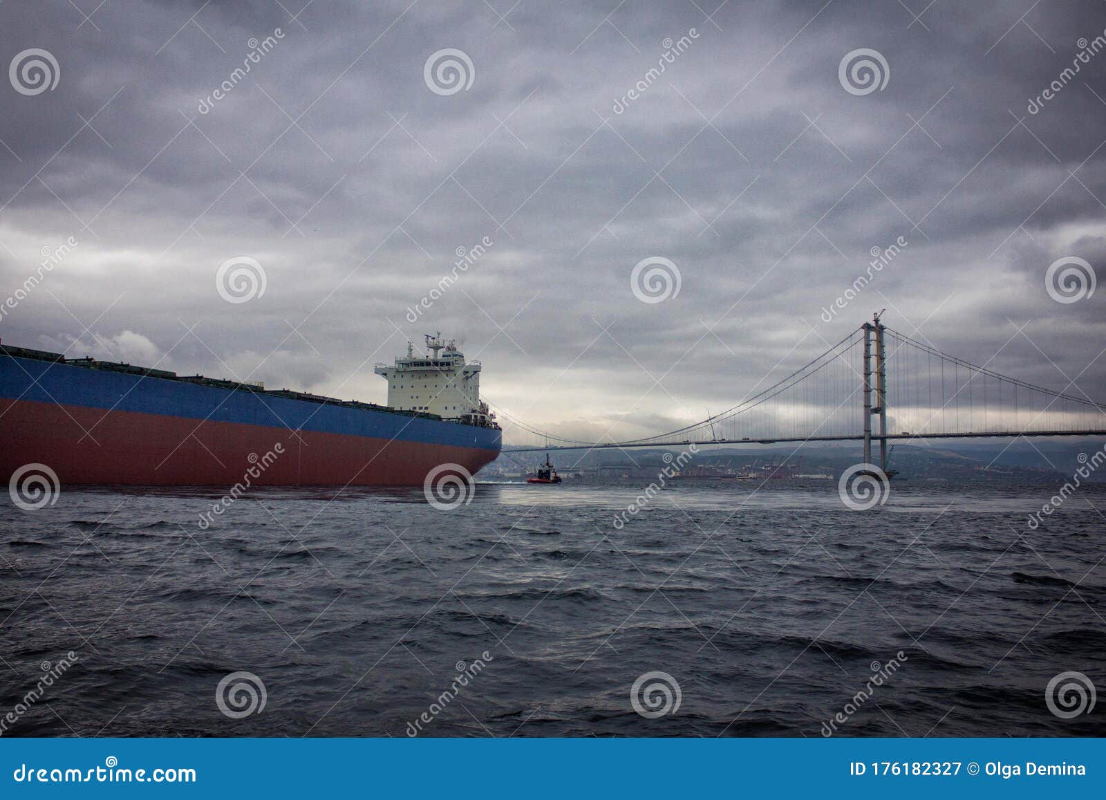 Launching of Renovated Tanker Cargo Ship from Dock To Water Stock Image ...