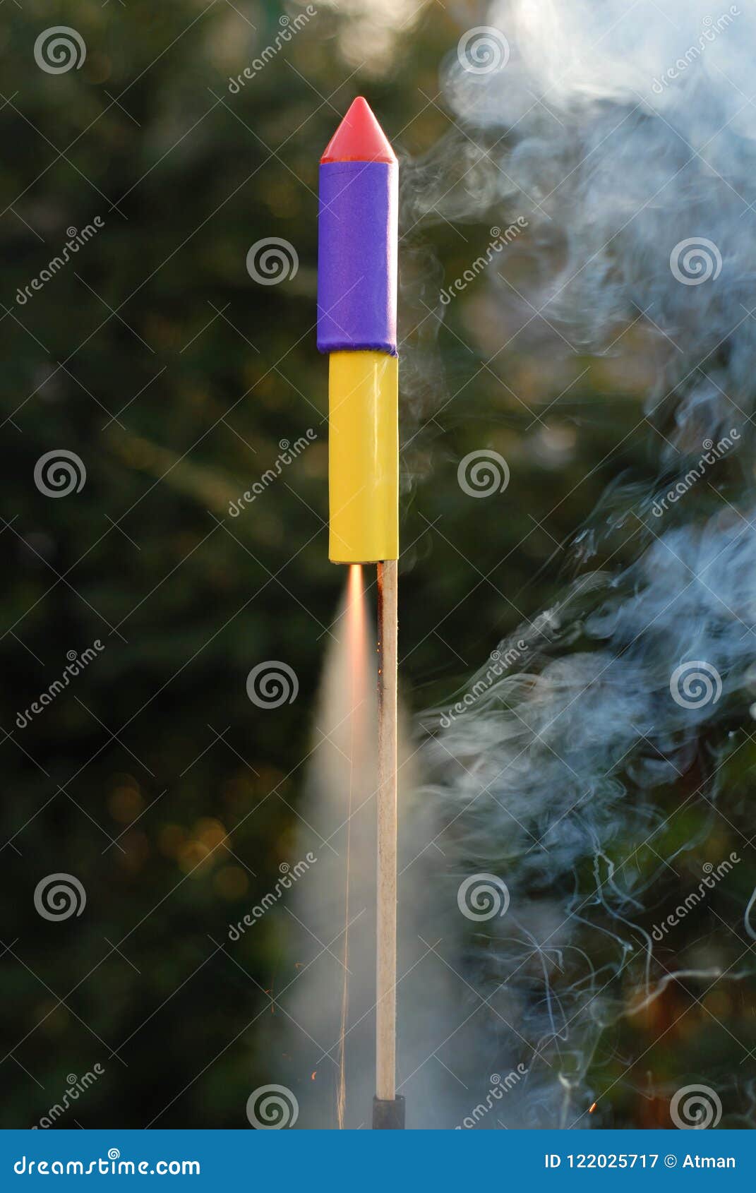 Starting firework rocket stock image. Image of exploding - 122025717