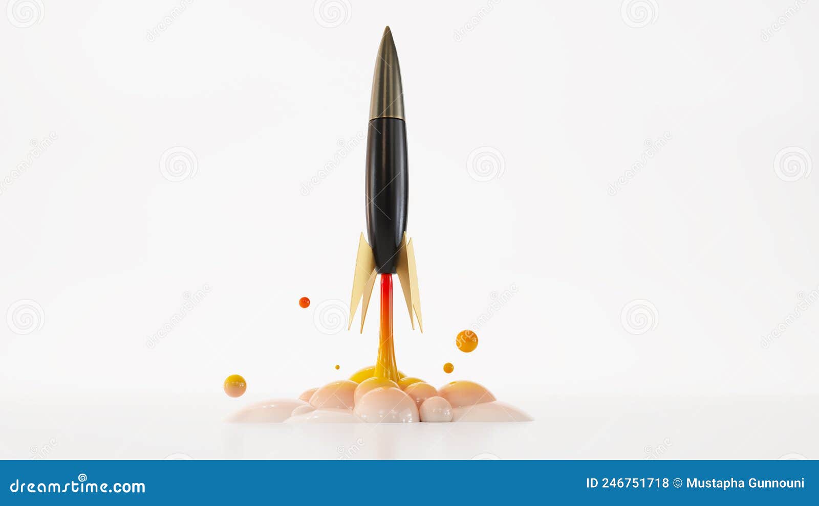 3d Model Of A Launching Spacecraft. The Concept Of Starting Something ...