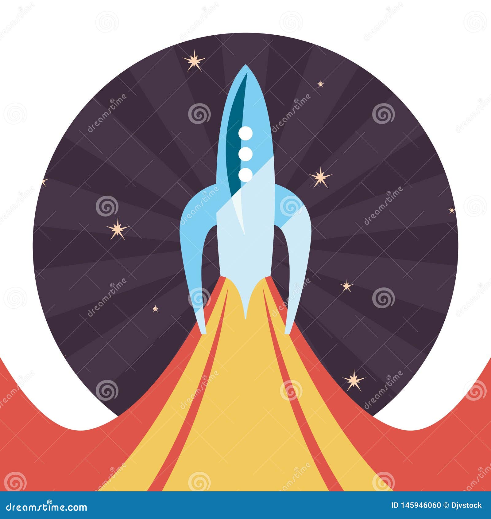 Spaceships Launching Cartoon Vector | CartoonDealer.com #23471973