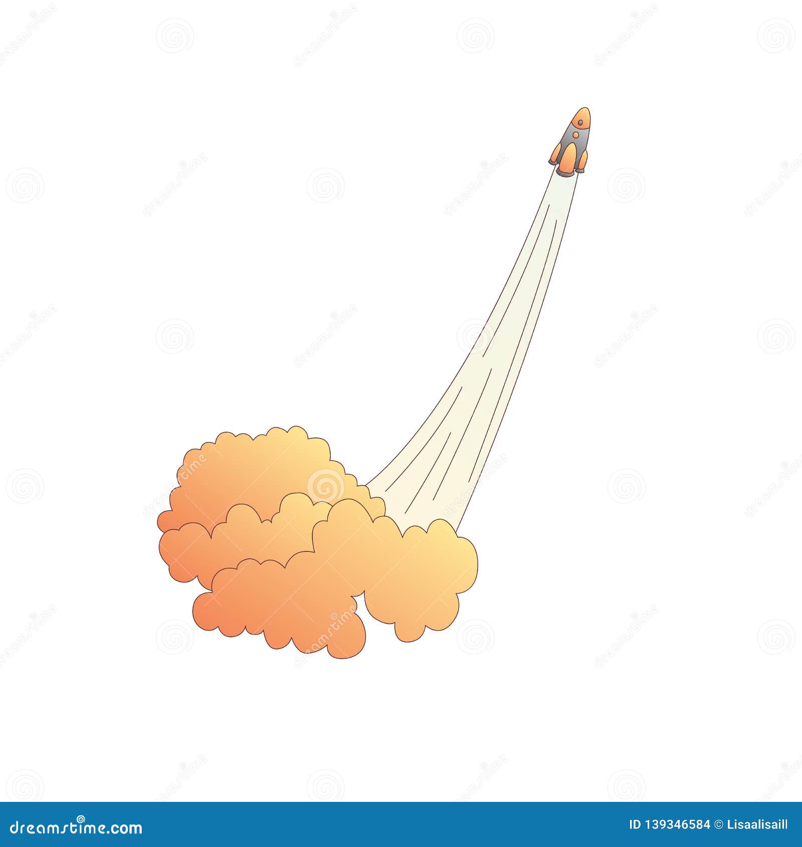 Launching Rockets Vector Cartoon Illustration. Rocket Launch Vector ...