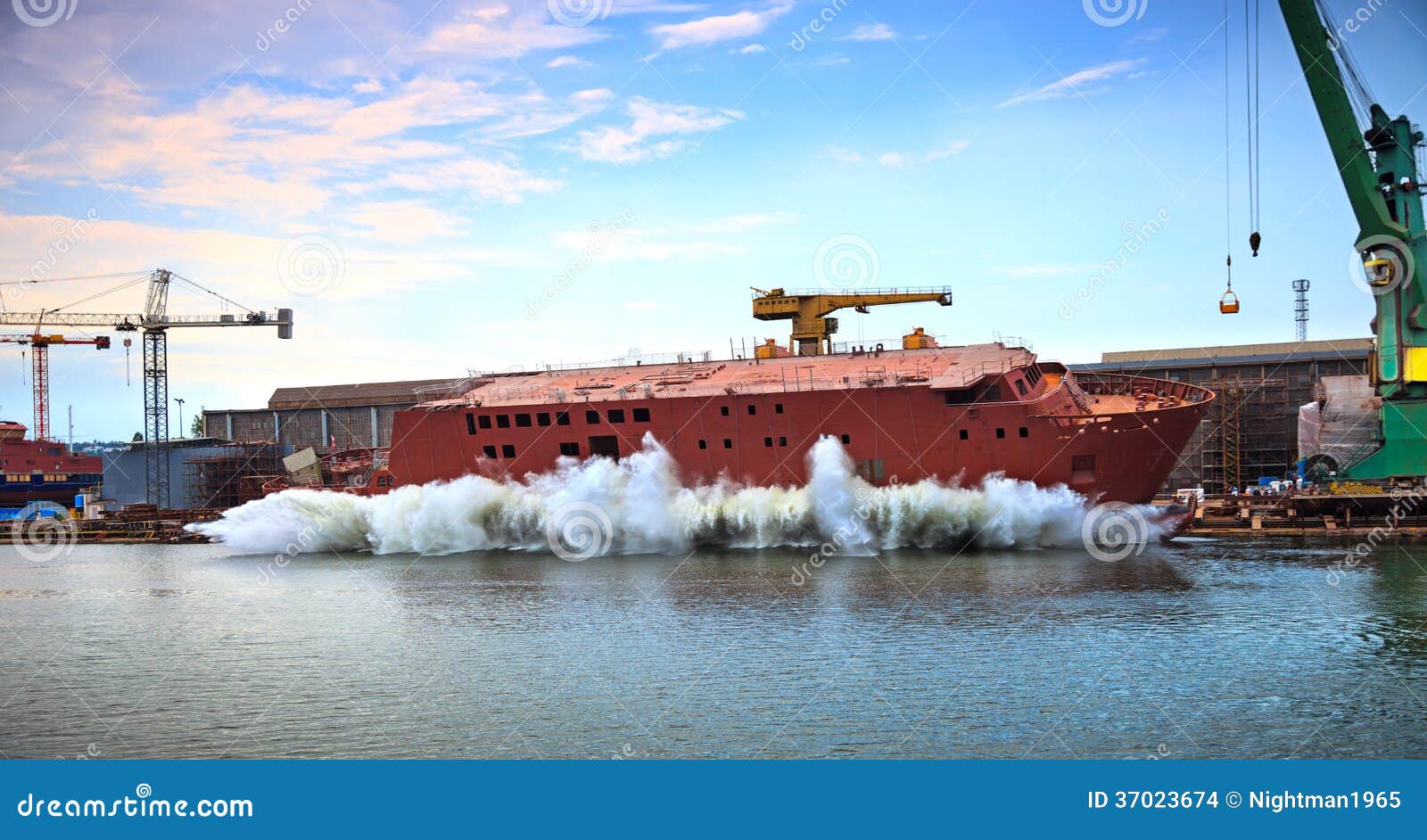 Launching a ship stock photo. Image of bulding, dock - 37023674