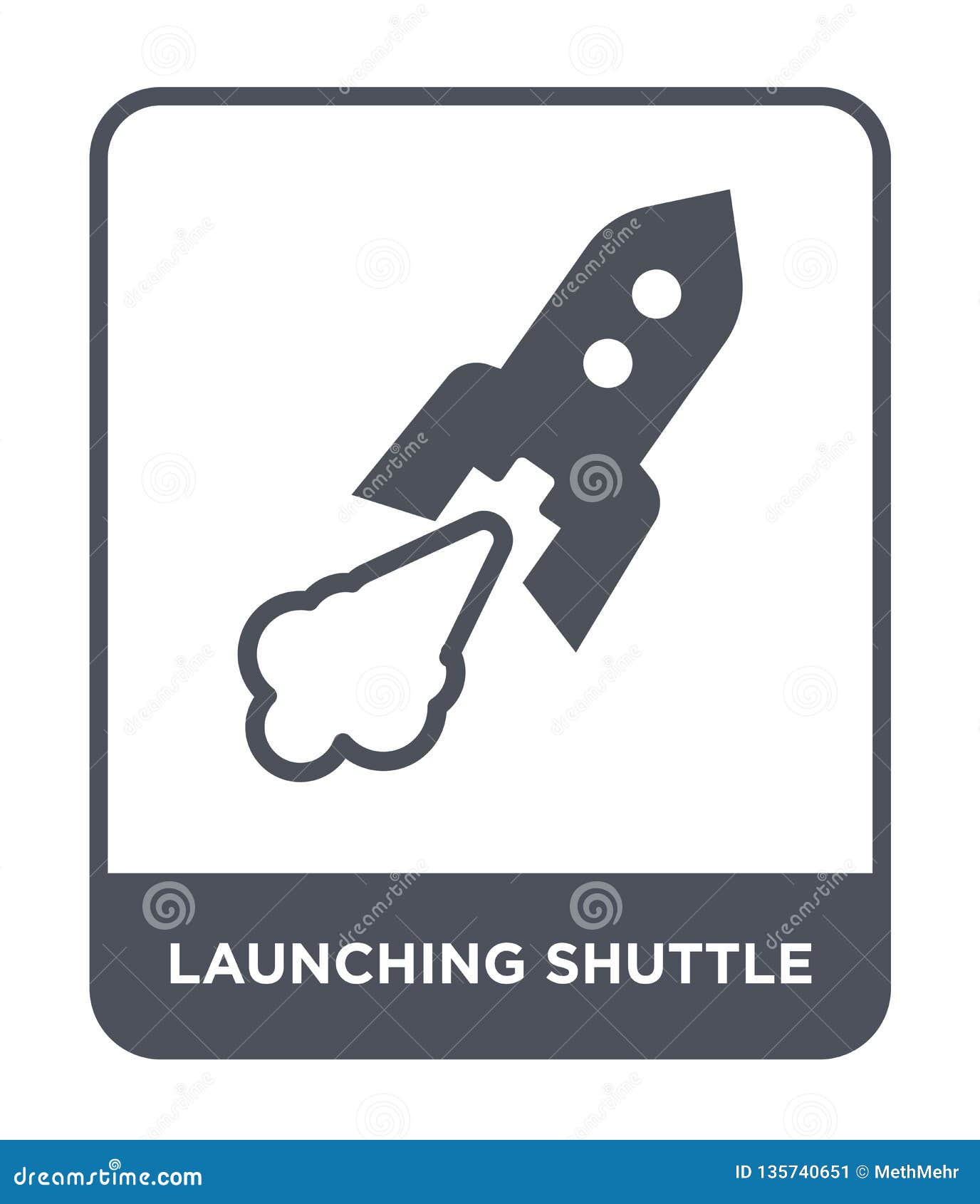 Launching Shuttle Vector Icon On White Background. Flat Vector ...