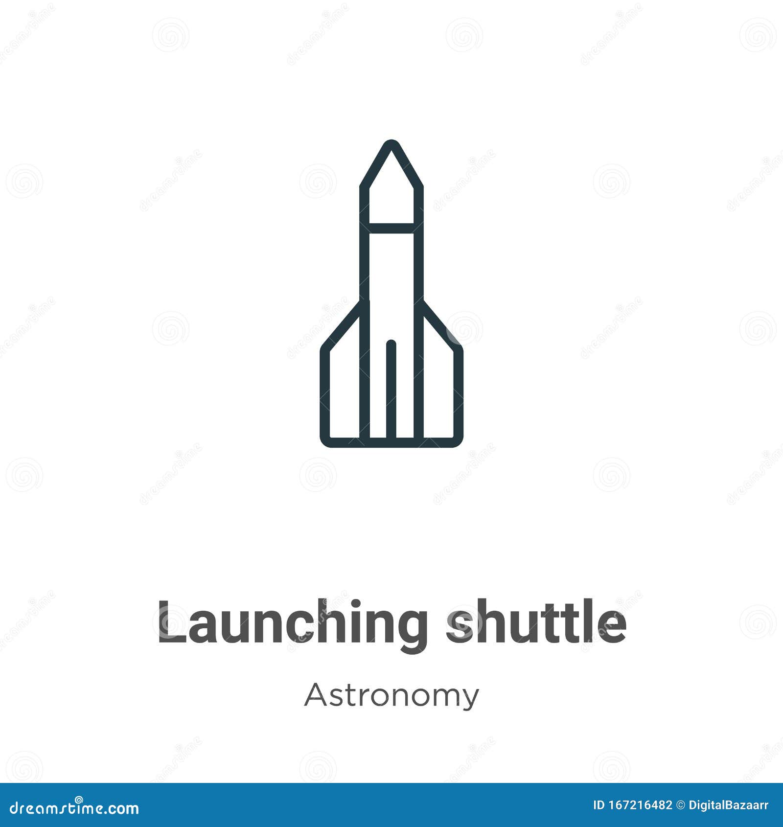 Launching Shuttle Vector Icon On White Background. Flat Vector ...