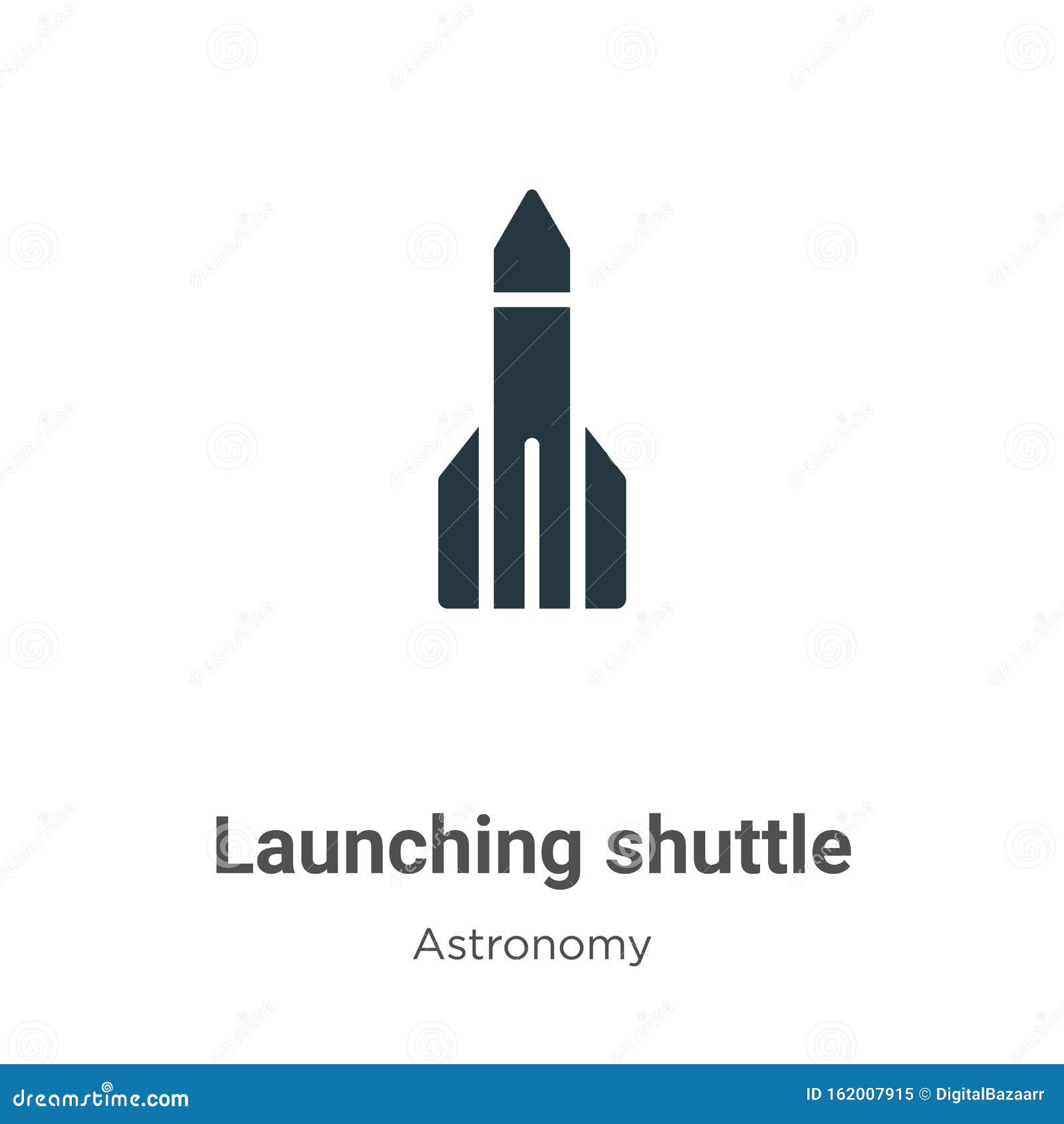 Launching Shuttle Vector Icon On White Background. Flat Vector ...