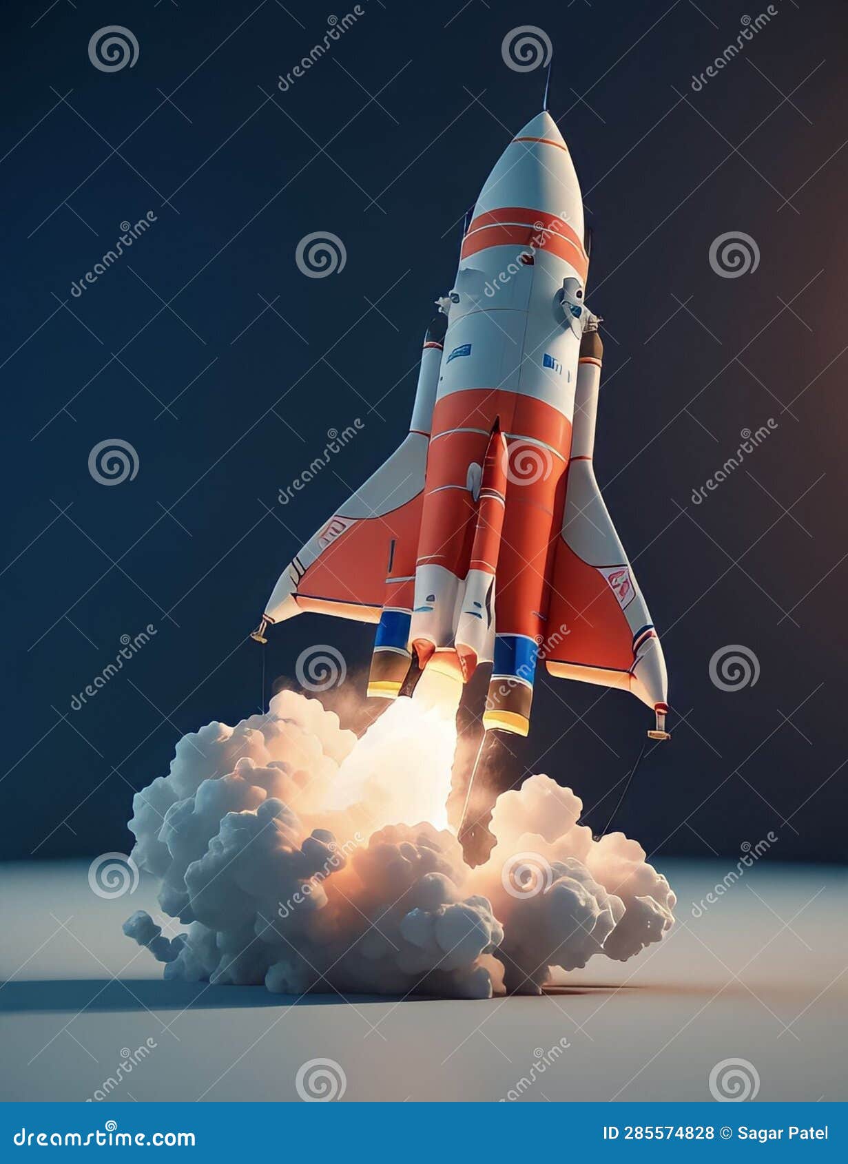 Launching Space Craft. Technology Development Process. Space Rocket ...