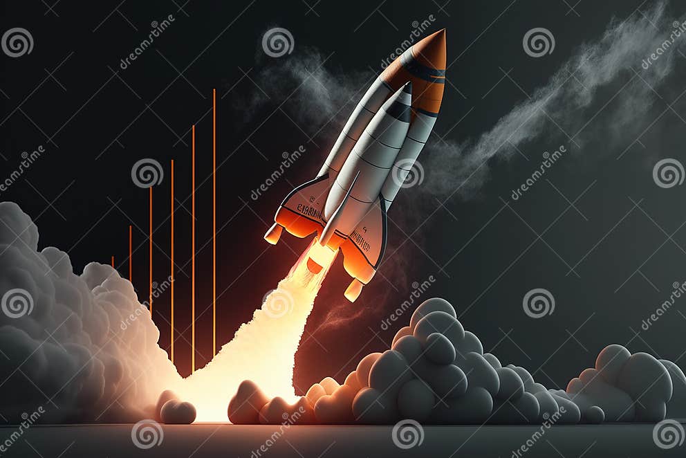 Launching Space Rocket, Background Graphs and Data Stock Photo - Image of level, astronaut ...