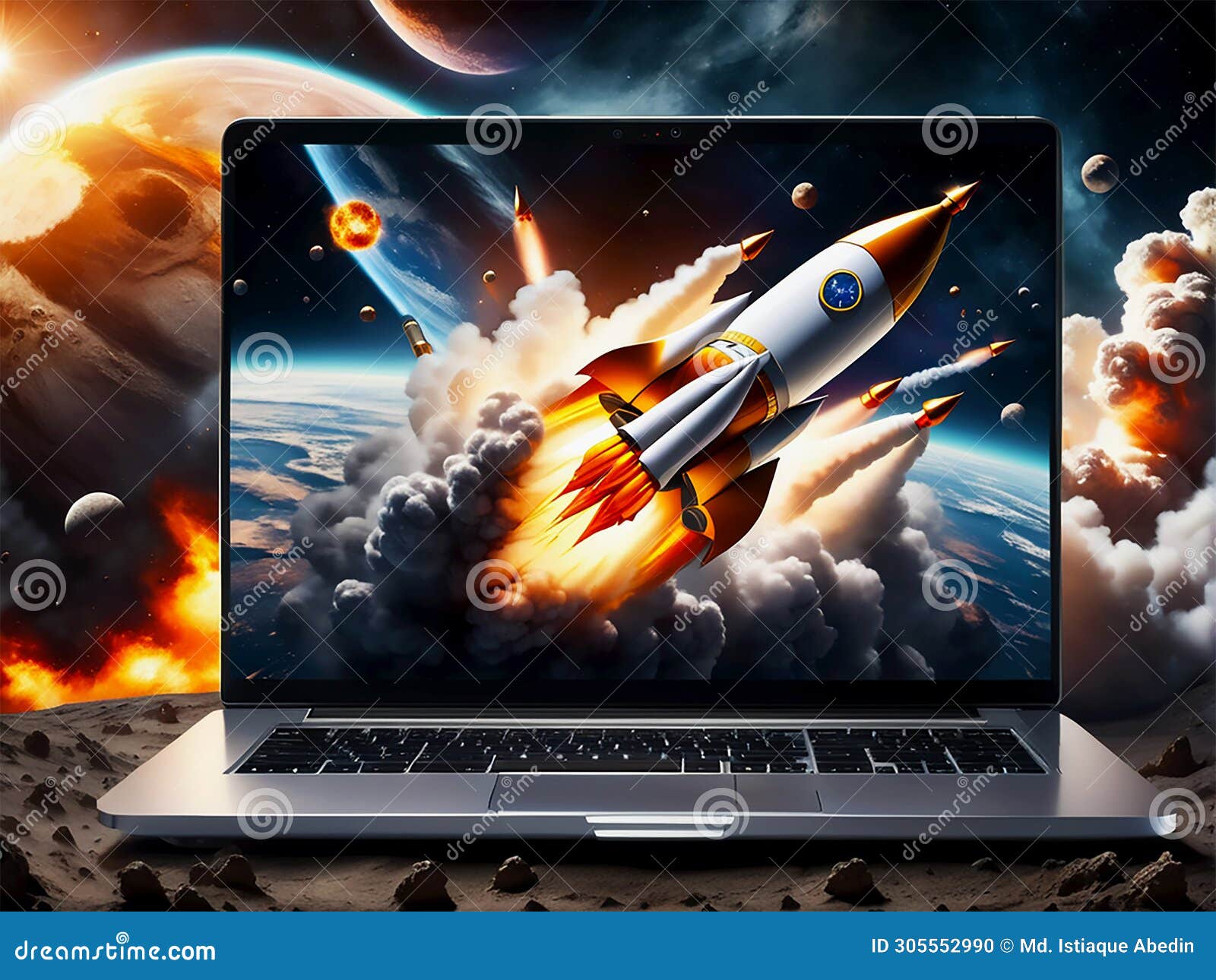 The Rockets Ascent Is Powered By A High-tech Circuit Board Royalty-Free ...