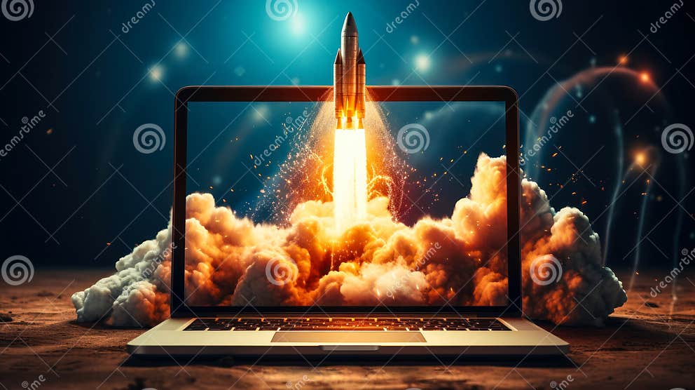 Launching Space Rocket Virtual Reality Adventure Stock Illustration ...