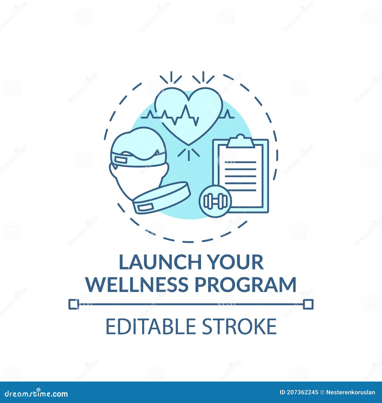 Launching Wellness Program Concept Icon Stock Illustration ...
