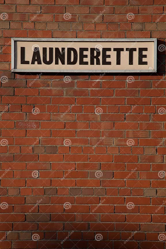 Launderette sign. stock image. Image of launderette, white - 28894925