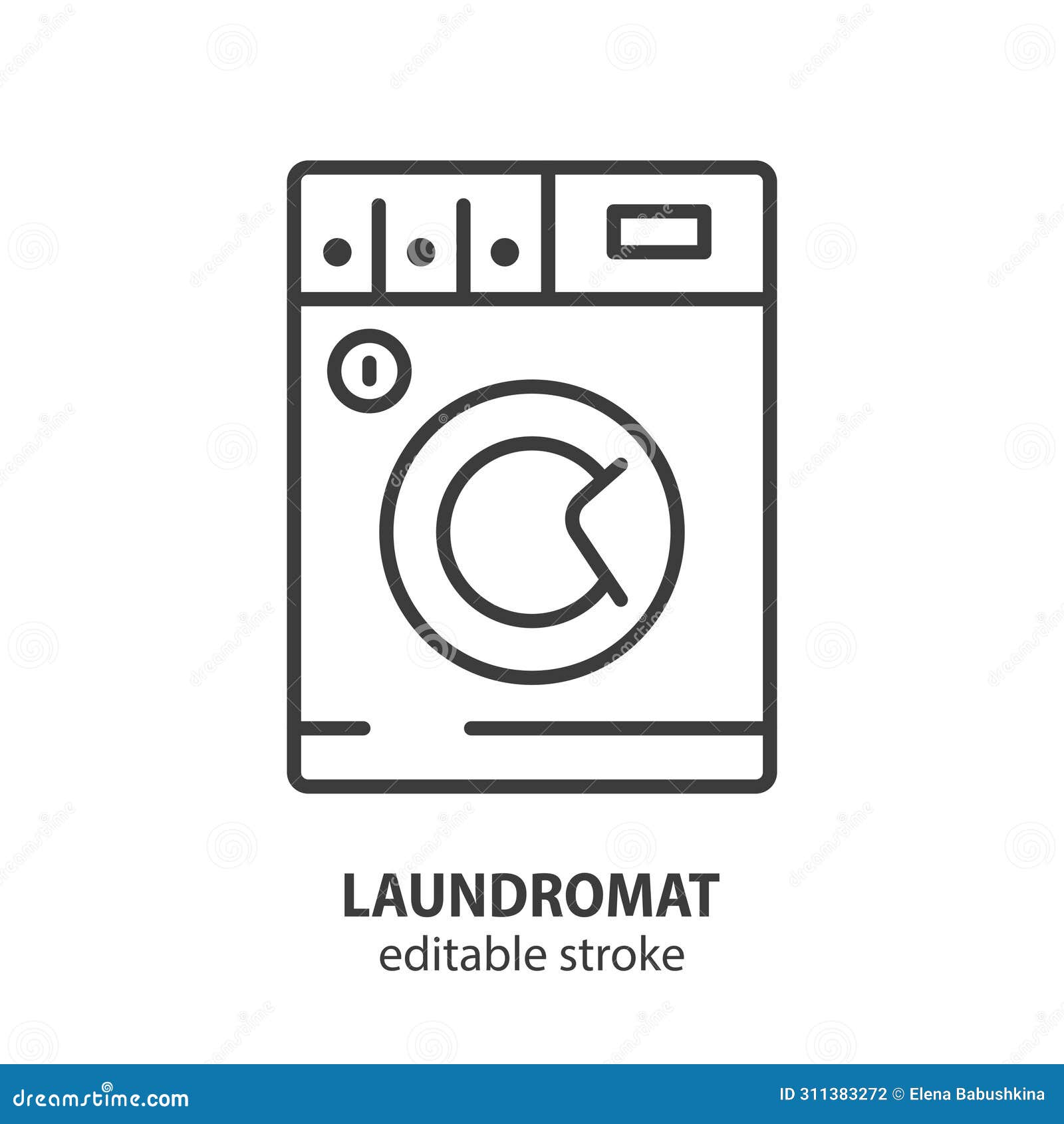 Laundromat Line Icon. Editable Stroke Stock Vector - Illustration of ...