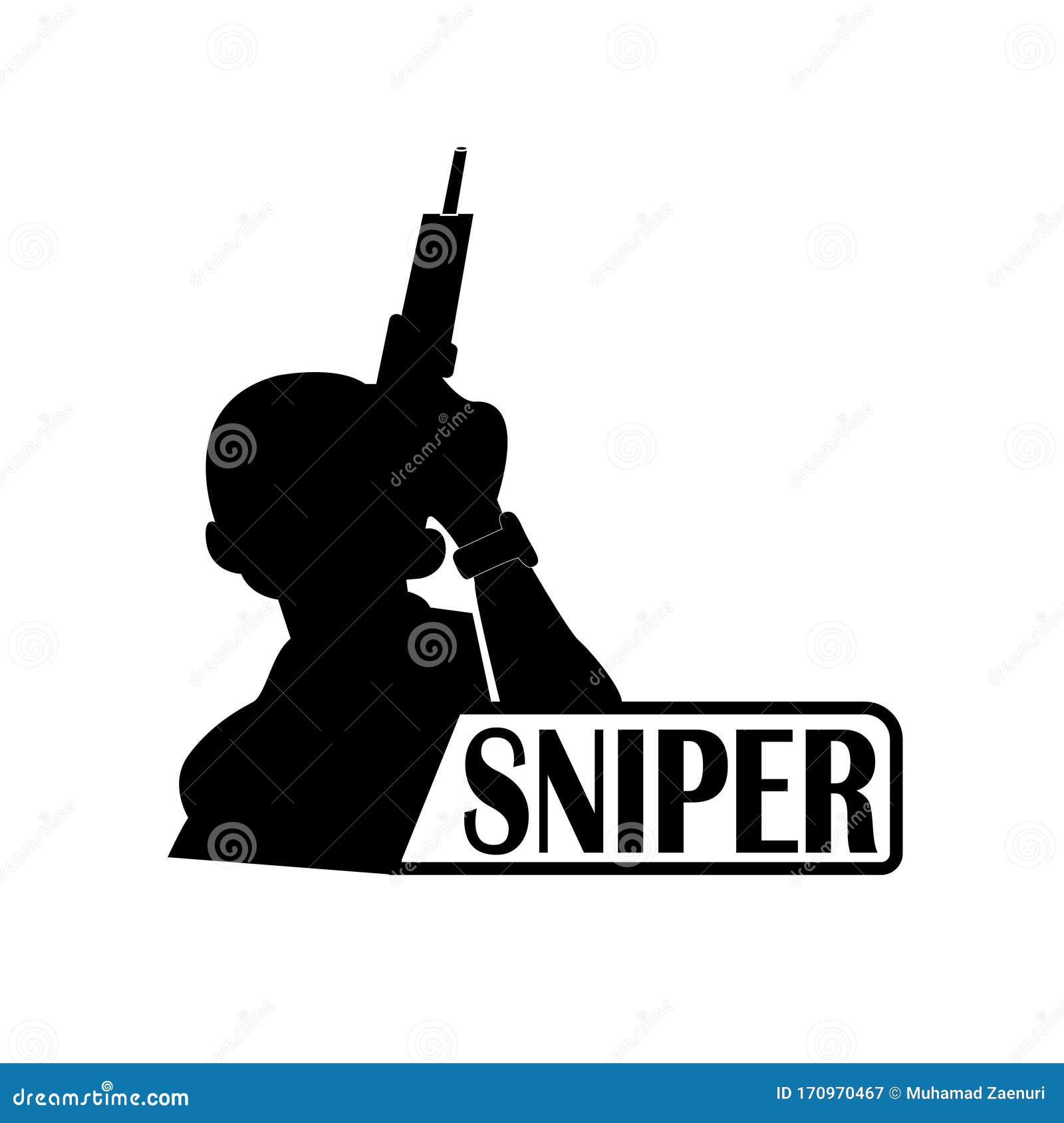 Sniper emblem. stock vector. Illustration of emblem - 170970467