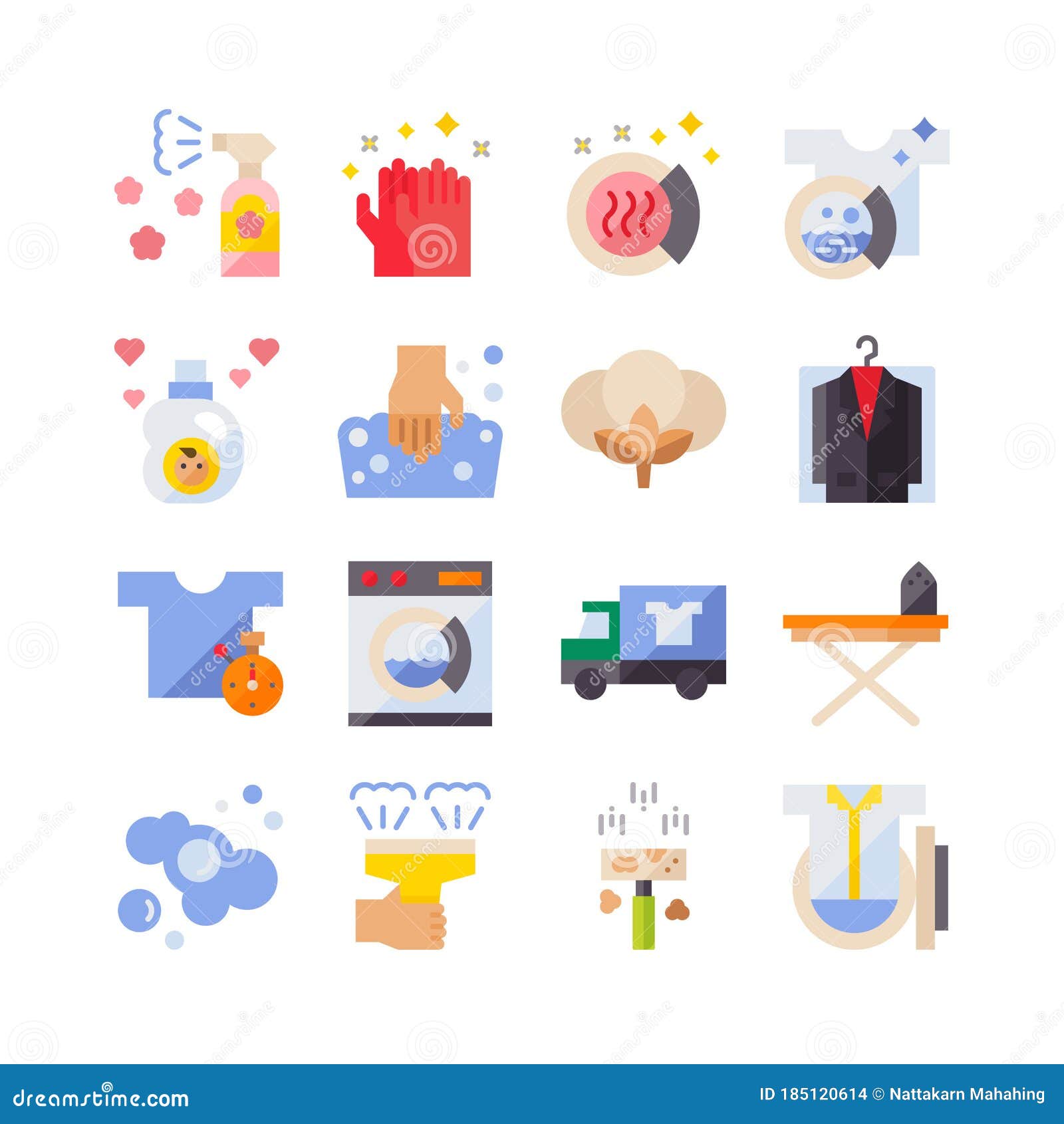Laundry Icon Set, Washing Cloth Icon Set Vector Illustration ...