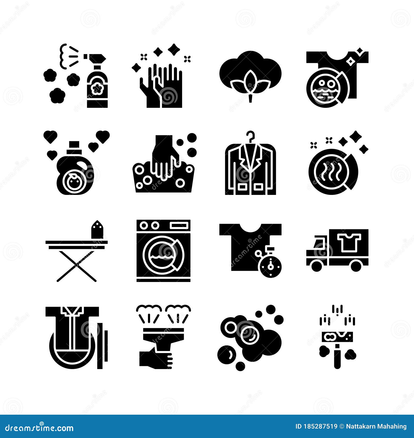 Laundry Icon Set, Laundry Delivery Icon Set Stock Vector - Illustration ...