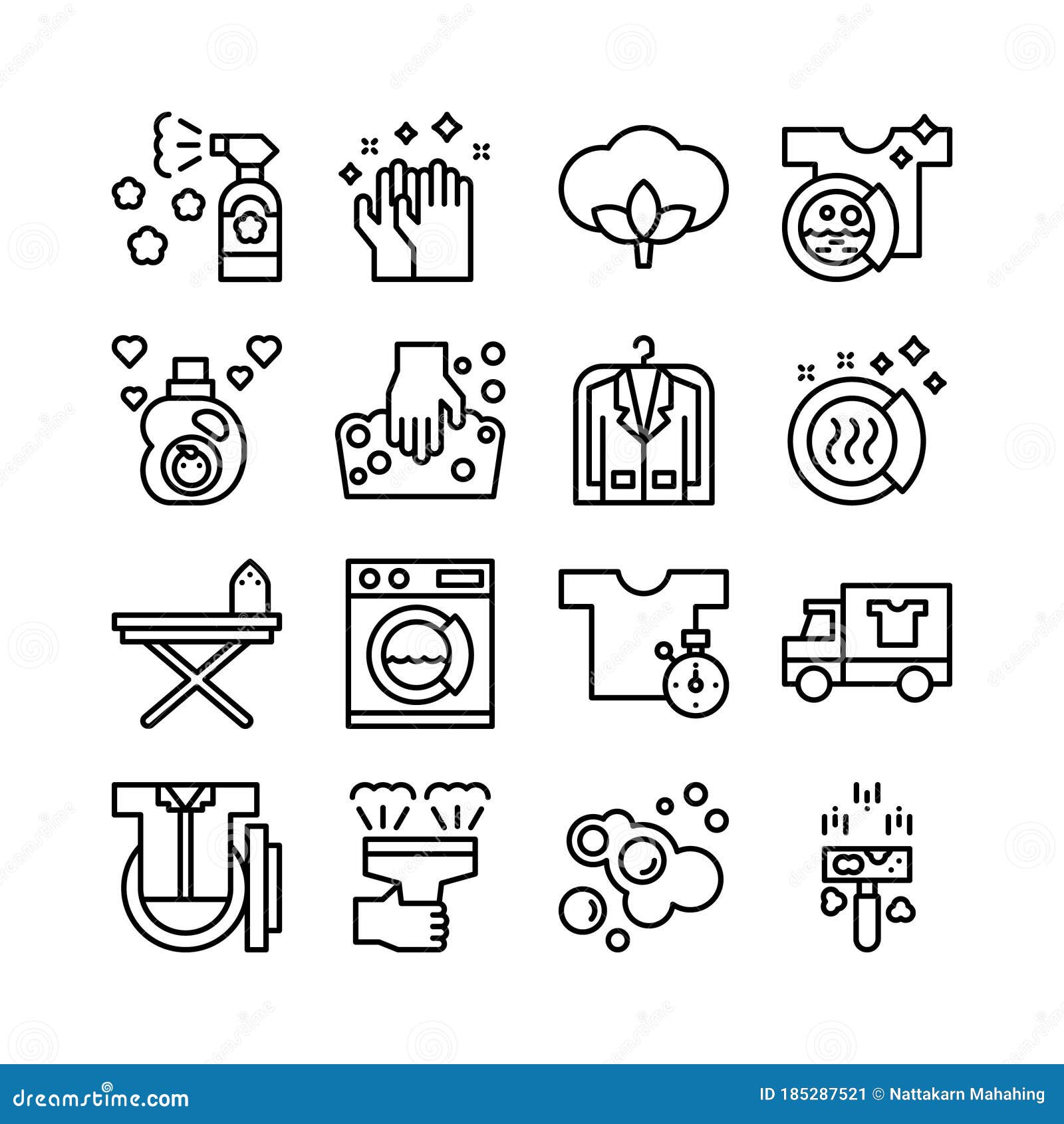 Laundry Icon Set, Laundry Delivery Icon Set Stock Illustration ...