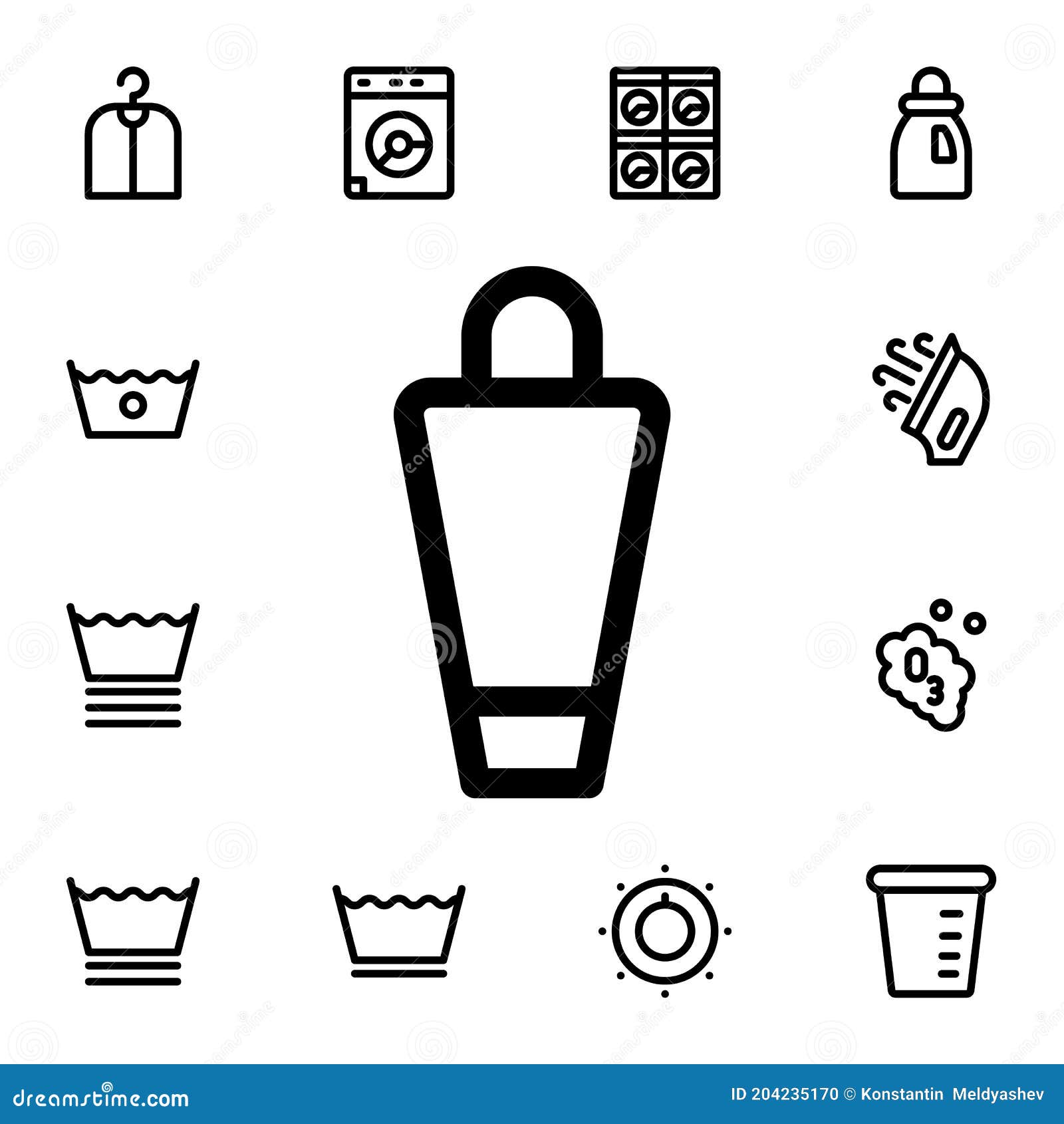 Laundry Bag Flat Vector Icon in Laundry Pack Stock Vector ...